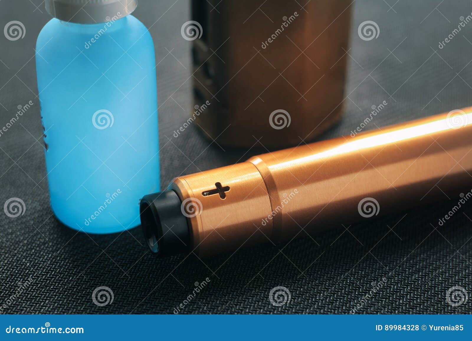 Vaping Things. E-cigarette and E-liquid with Nicotine. Stock Photo ...