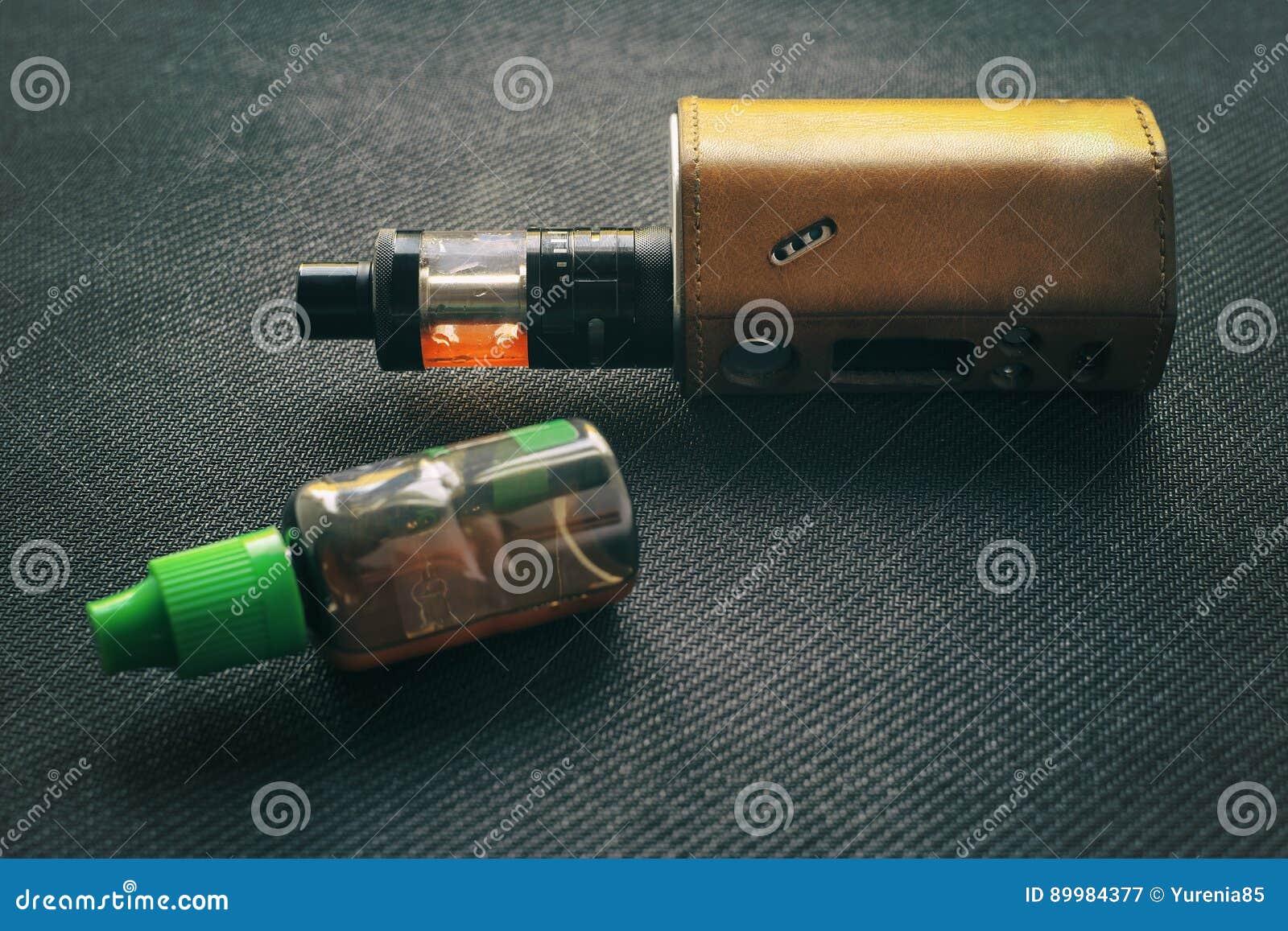 Vaping Things. E-cigarette and E-liquid with Nicotine. Stock Image ...