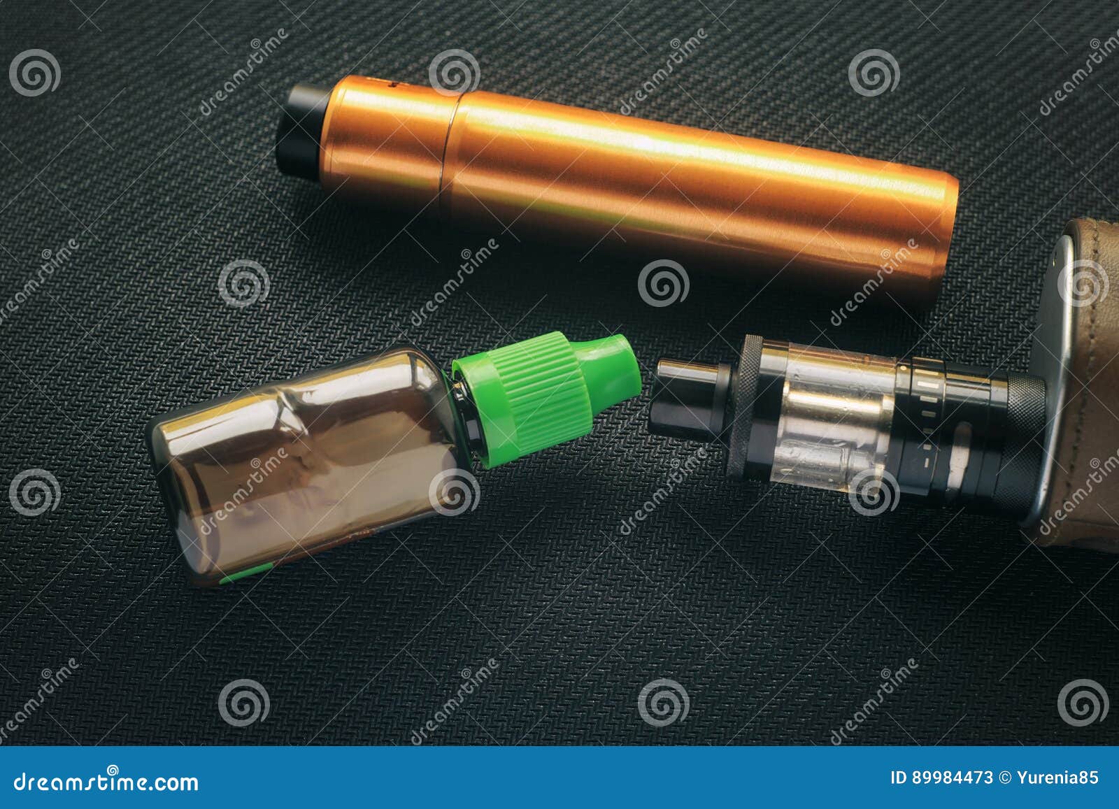 Vaping Things. E-cigarette and E-liquid with Nicotine. Stock Image ...