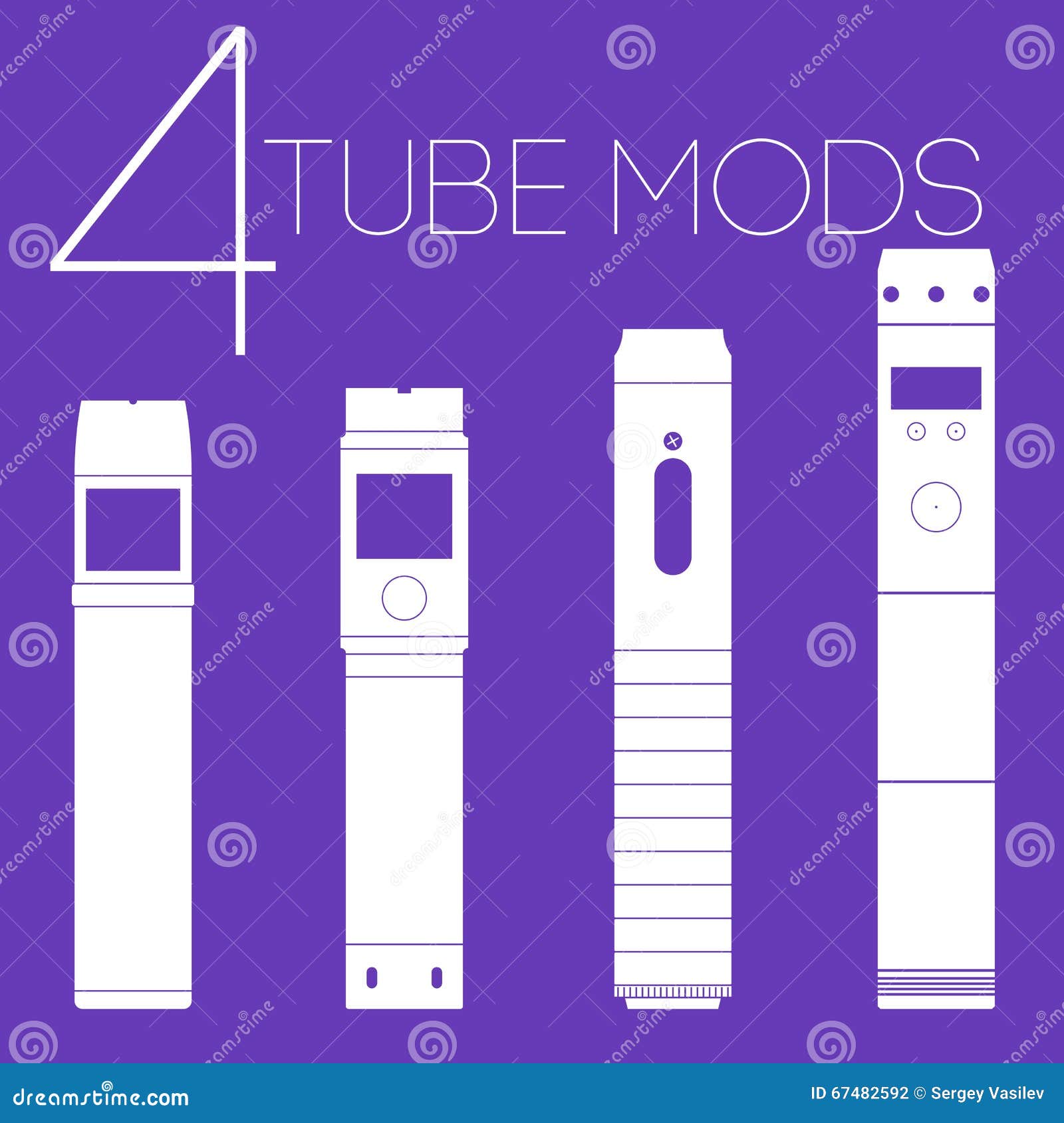 4 vaping tube mods set stock vector. Illustration of vaping - 67482592