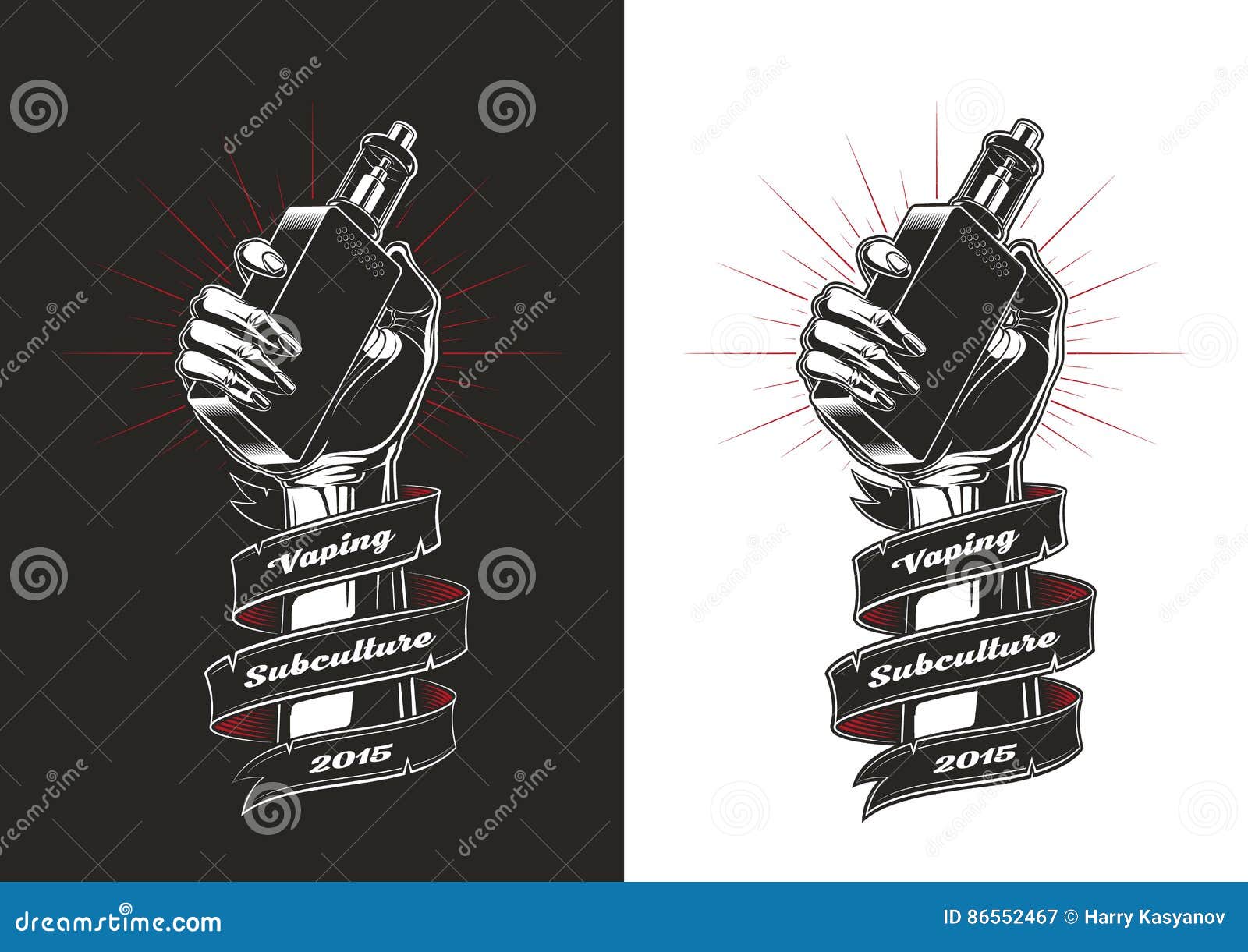 Vaping Hand-drawn Lettering Black On White Background. Cartoon Vector ...