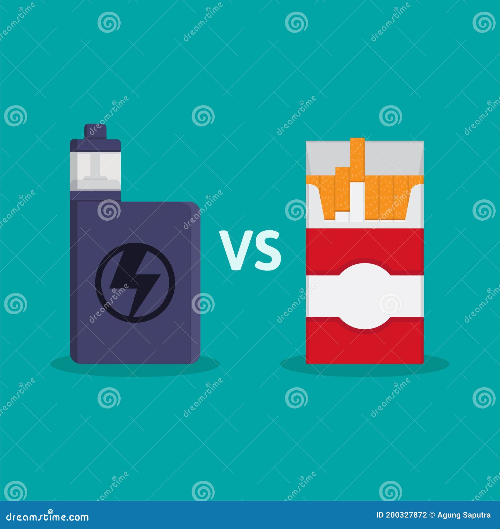 Vaping Versus Cigarette Flat Design Stock Vector - Illustration of cigar, addiction: 200327872