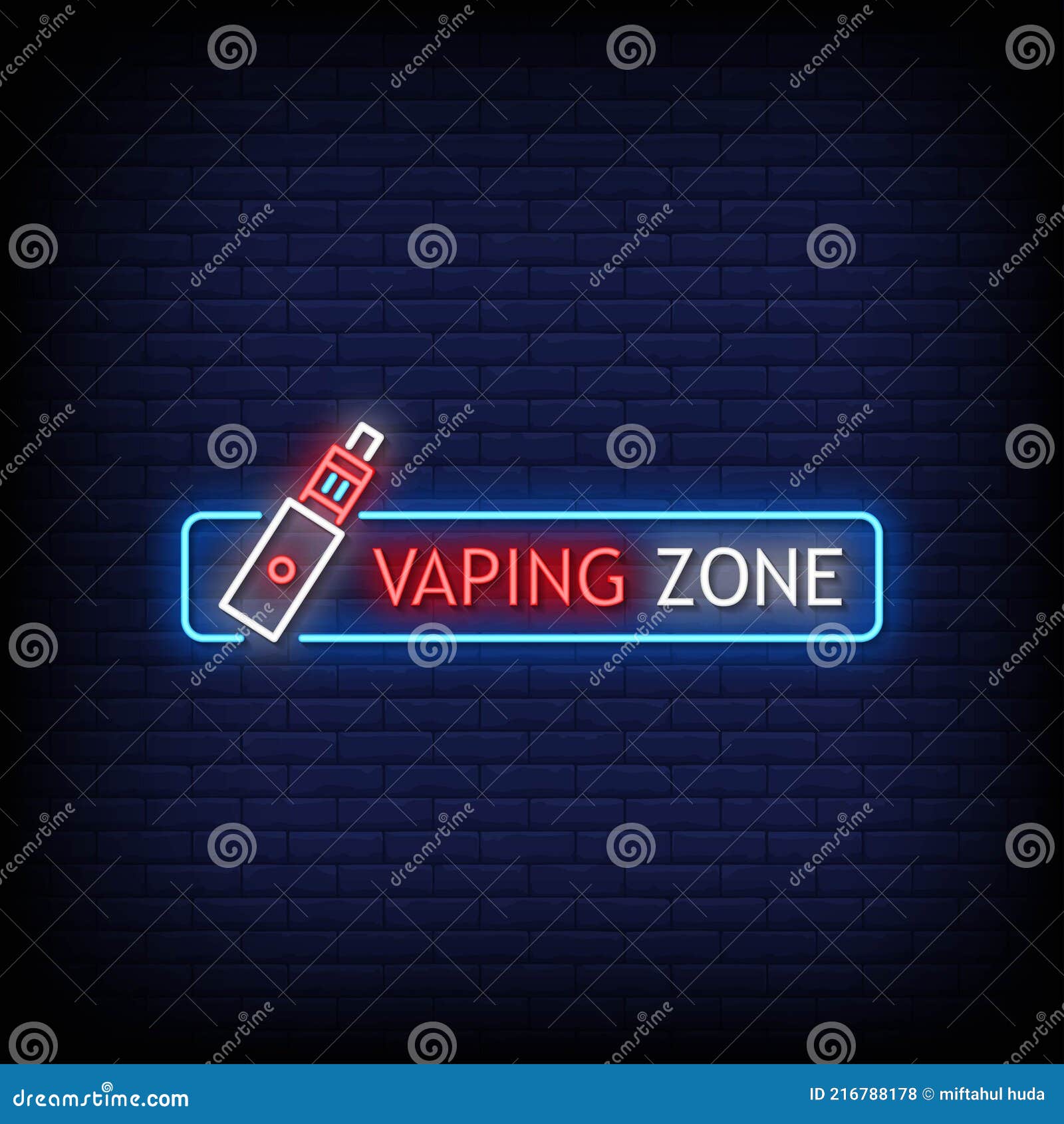 Vaping Zone Logo Neon Signs Style Text Vector Stock Vector