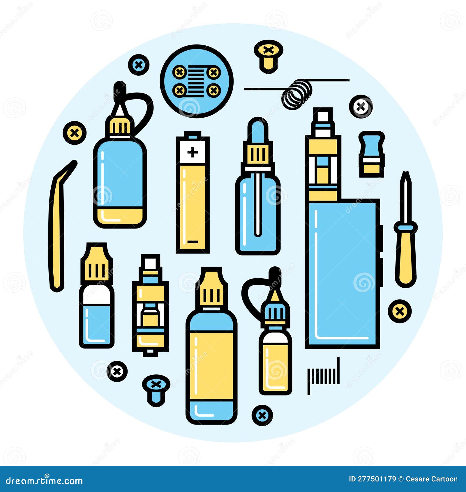 Vapor icon set stock vector. Illustration of design - 277501179