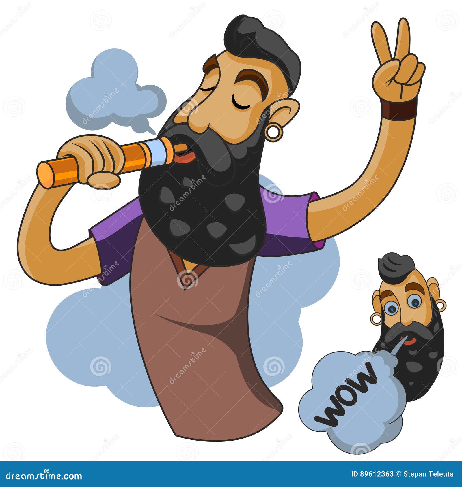 Vapor Man. Man with Vape and Cloud Stock Vector - Illustration of ...