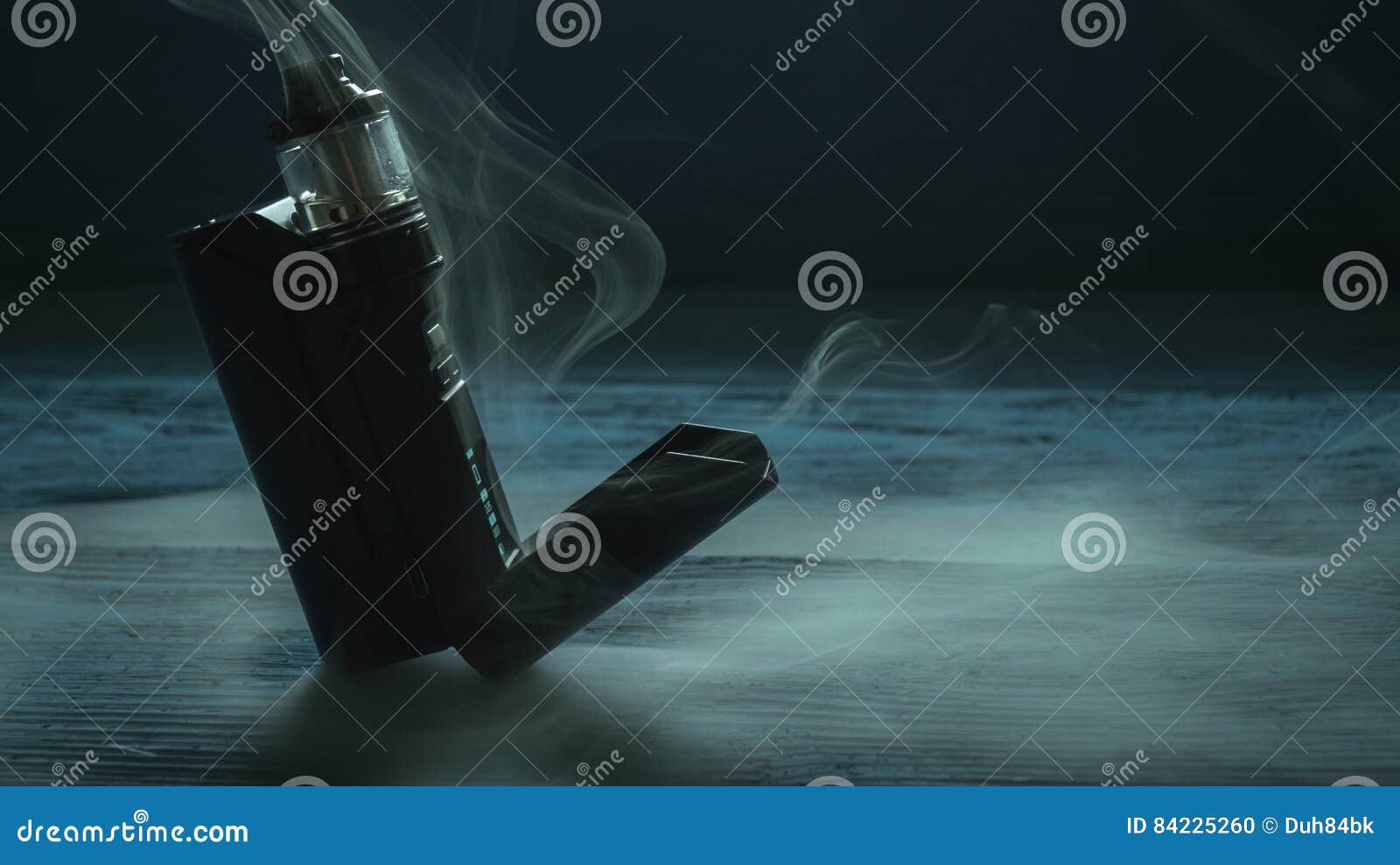 Vaporizer on a Blue Background Stock Photo - Image of kground, glycerin ...