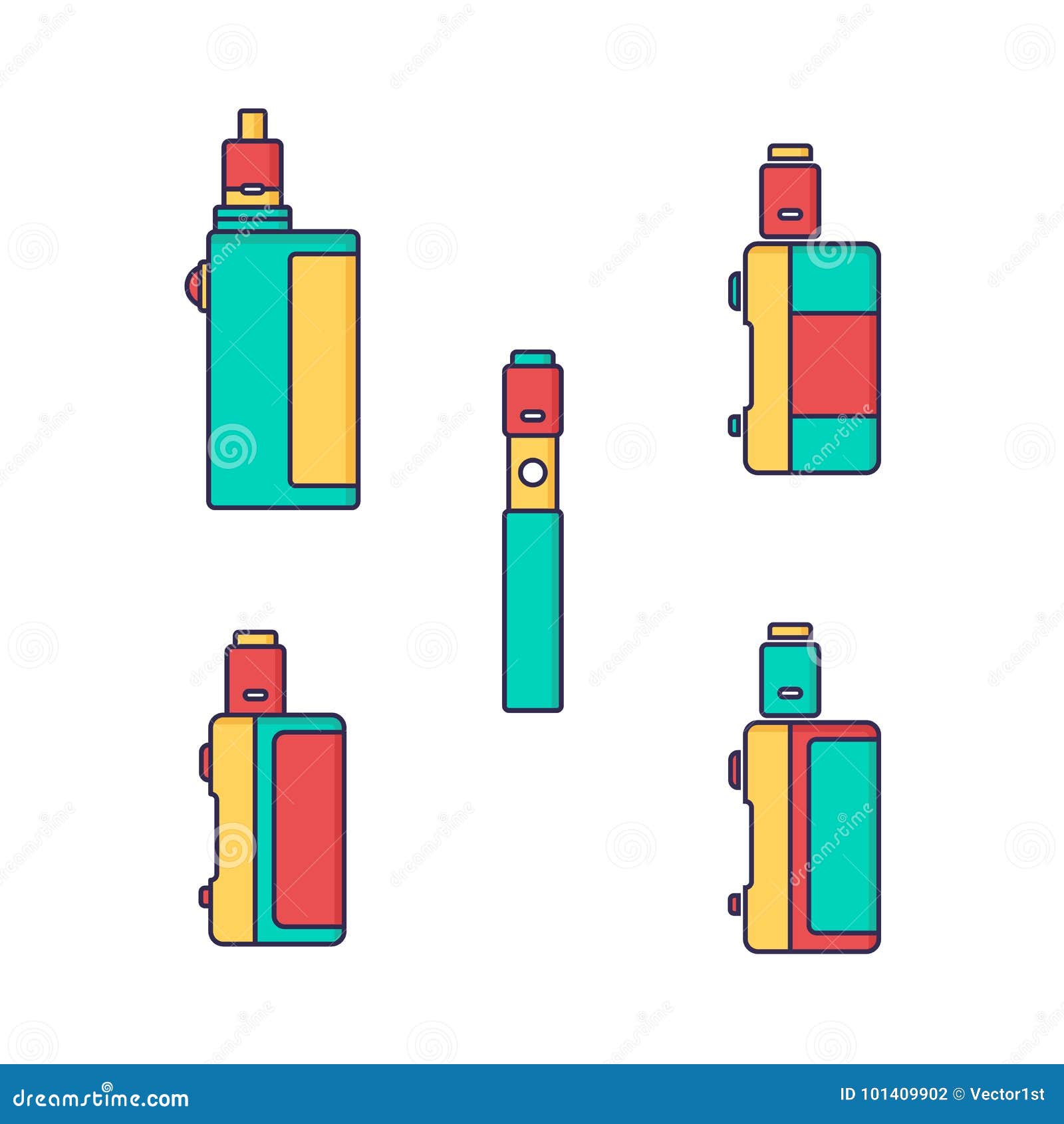 Vaporizer Electric Cigarette Vapor Mod - Vape Life Stock Vector ...