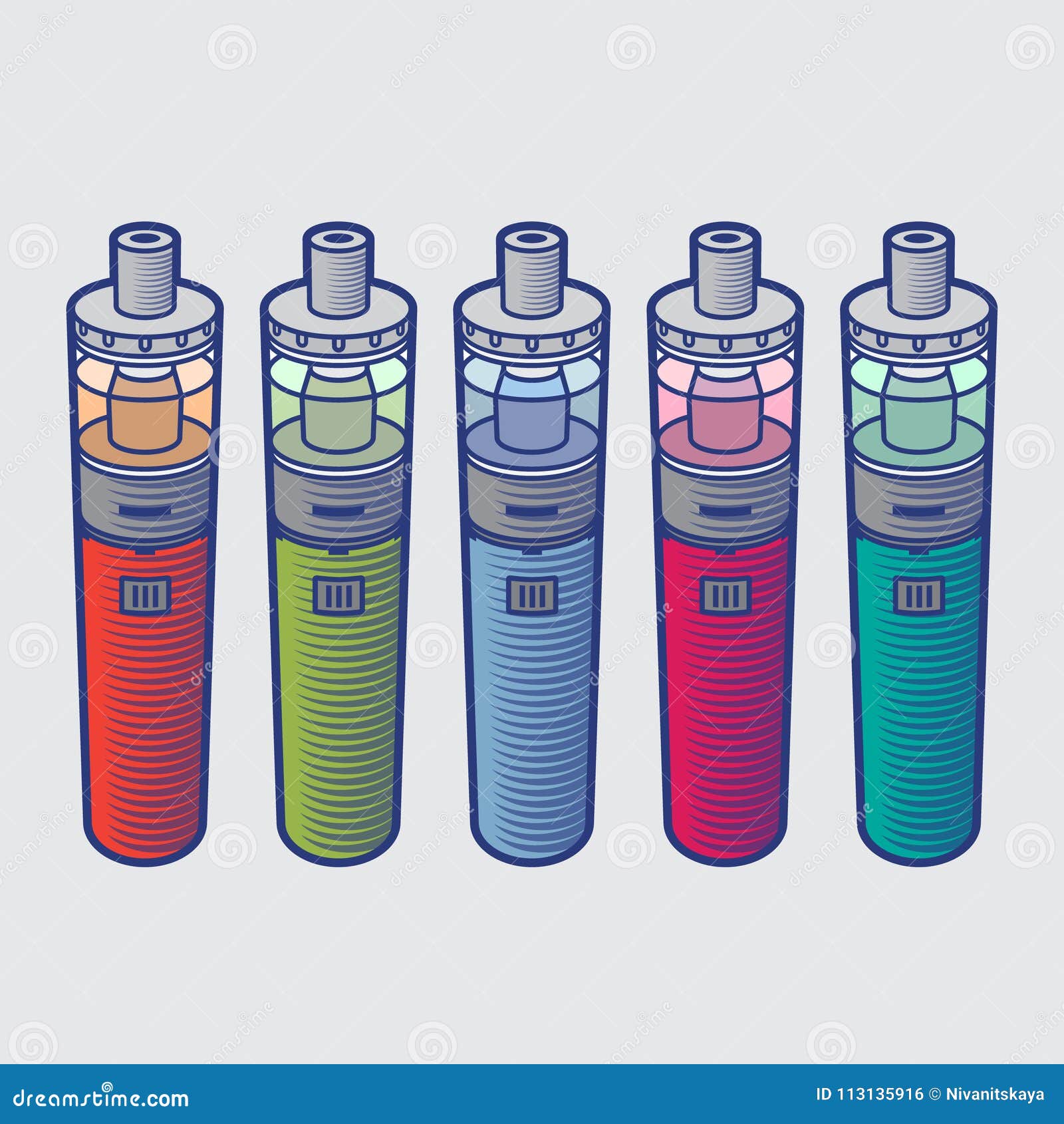 Vaporizer Graphic Illustration.Different Colored Vaporizer Isolated on ...