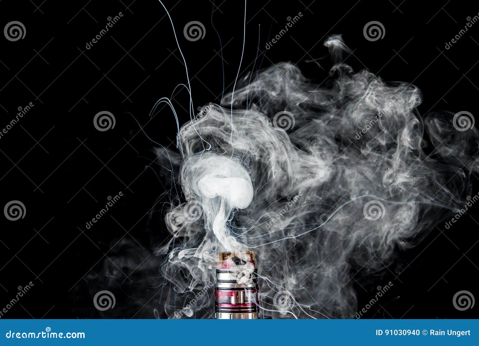 Vaporizer Tank with Cloud of Smoke Stock Photo - Image of juice ...