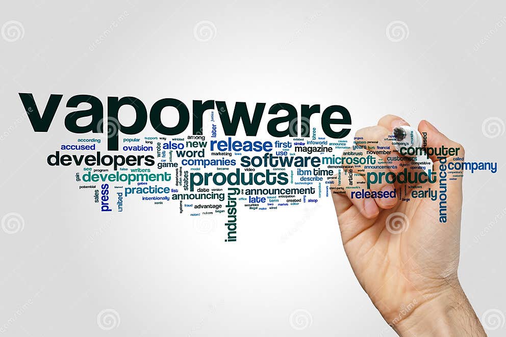 Vaporware Word Cloud Concept Stock Photo - Image of buzzword, released ...