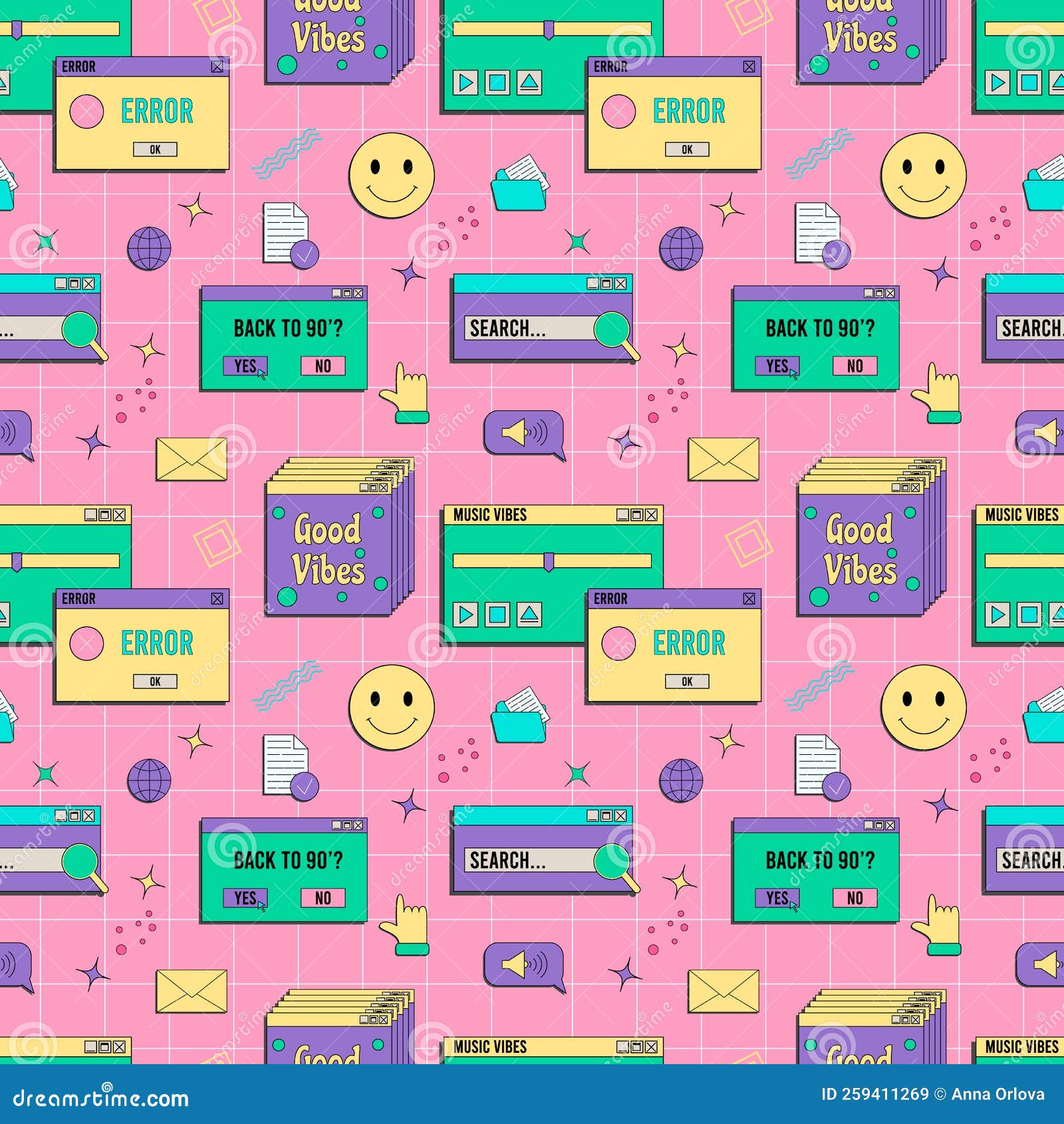 Vaporwave UI and UX Elements Seamless Pattern. PC Retro Game Frame ... Vaporwave UI and UX Elements Seamless Pattern. PC Retro Game Frame ...