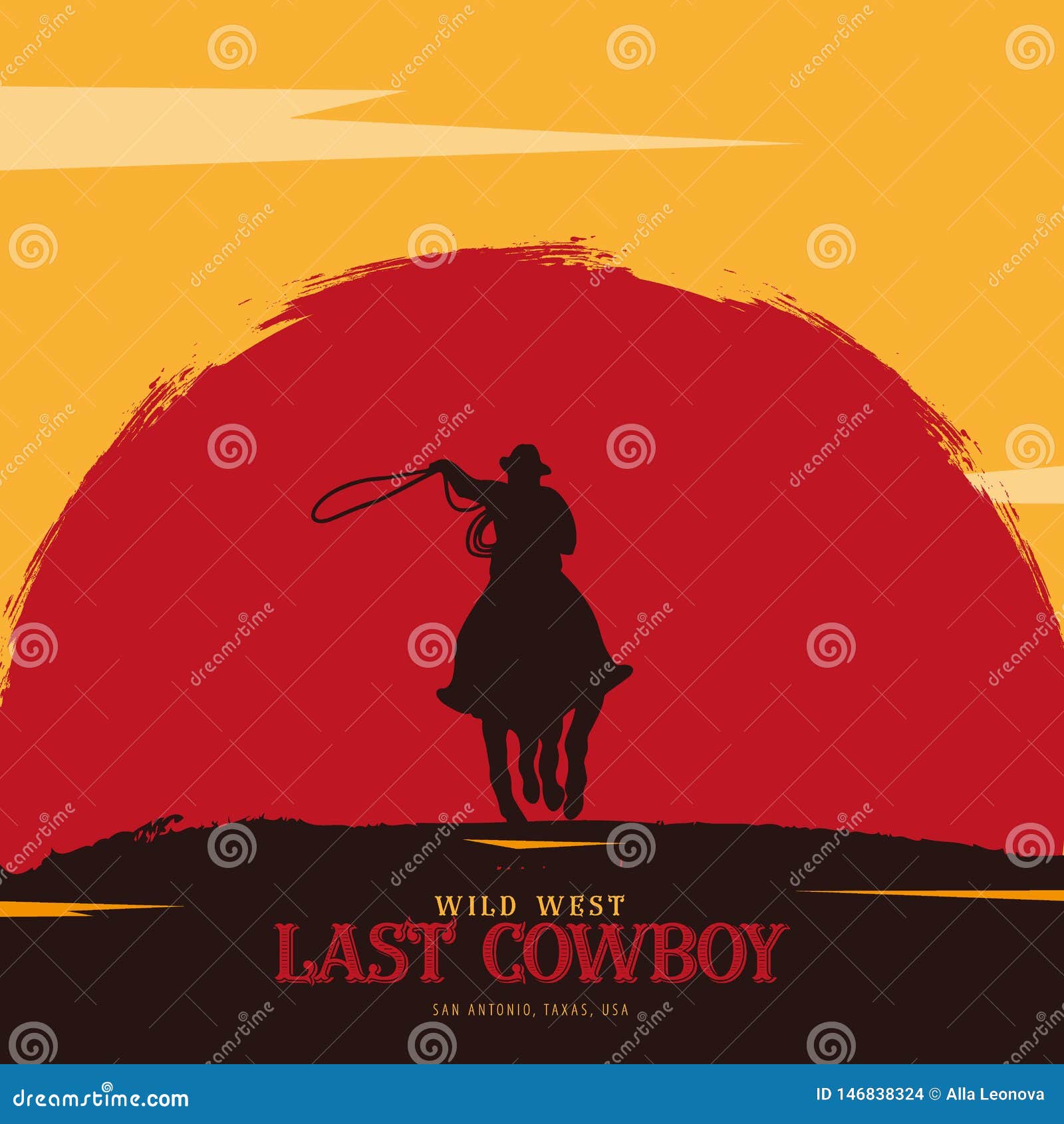 Vaquero Banner E Tejas Ilustraci?n Del Vector Ilustración del Vector ...