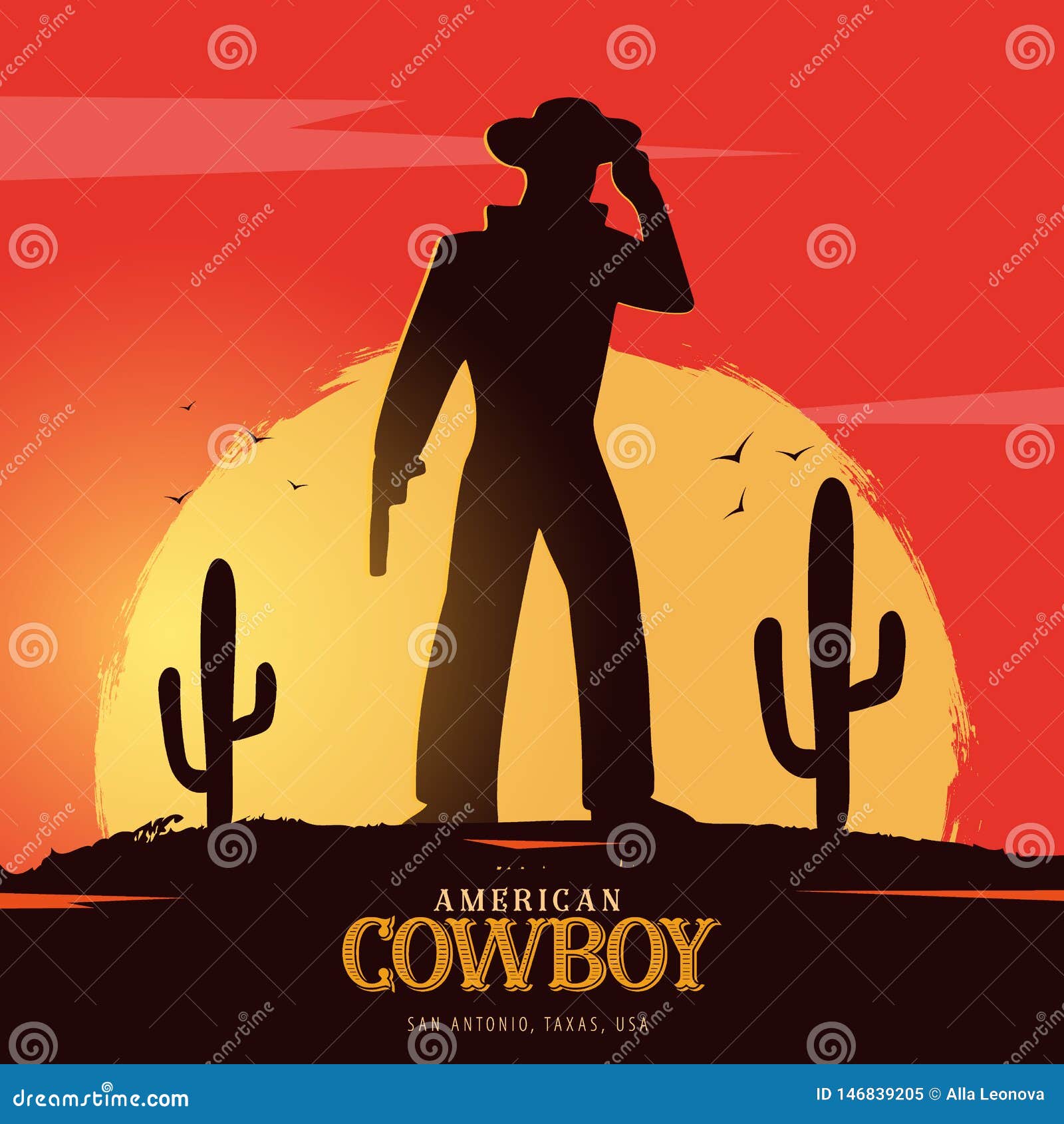 Vaquero Banner E Tejas Ilustraci?n Del Vector Ilustración del Vector ...