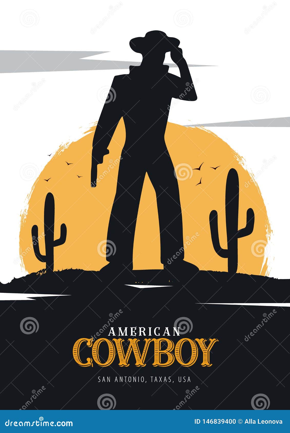 Vaquero Banner E Tejas Ilustraci?n Del Vector Ilustración del Vector ...