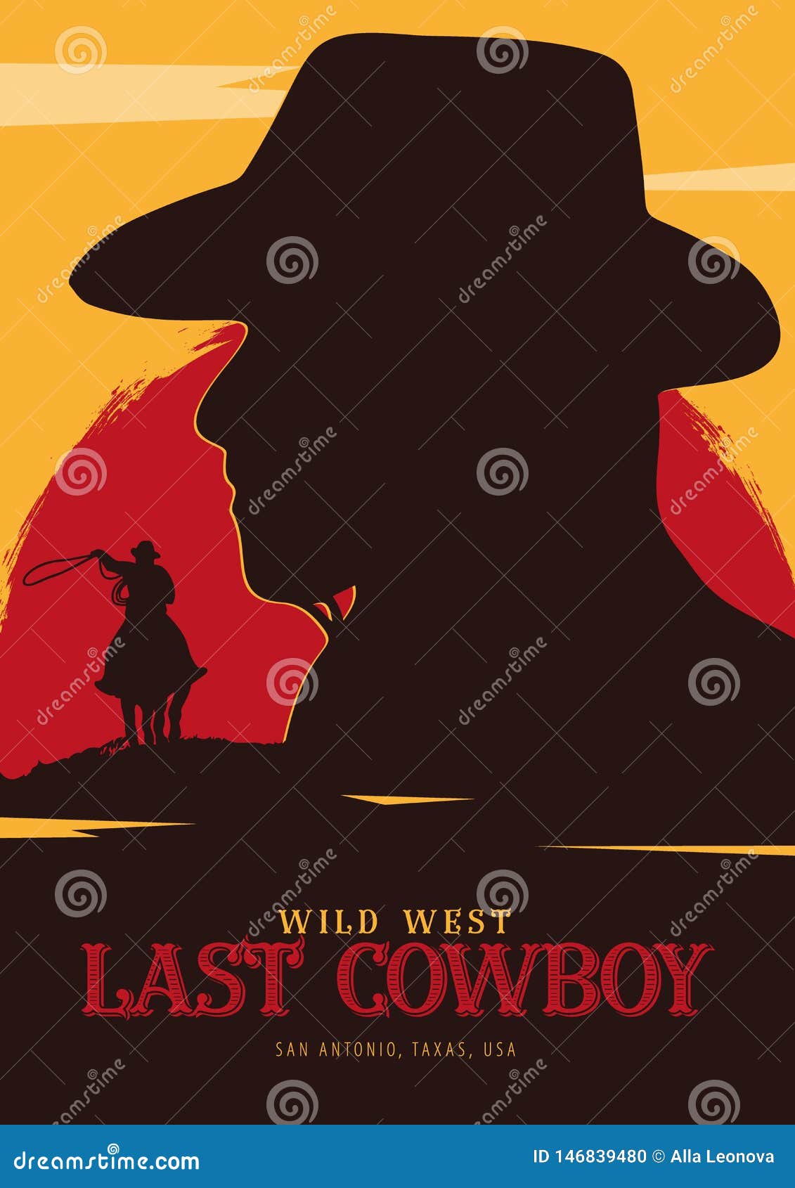 Vaquero Banner E Tejas Ilustraci?n Del Vector Ilustración del Vector ...