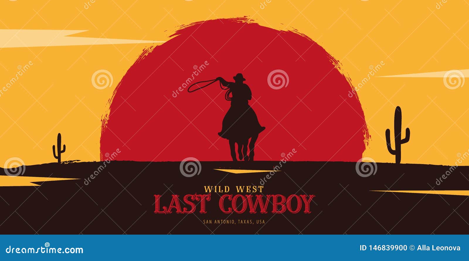 Vaquero Banner E Tejas Ilustraci?n Del Vector Ilustración del Vector ...