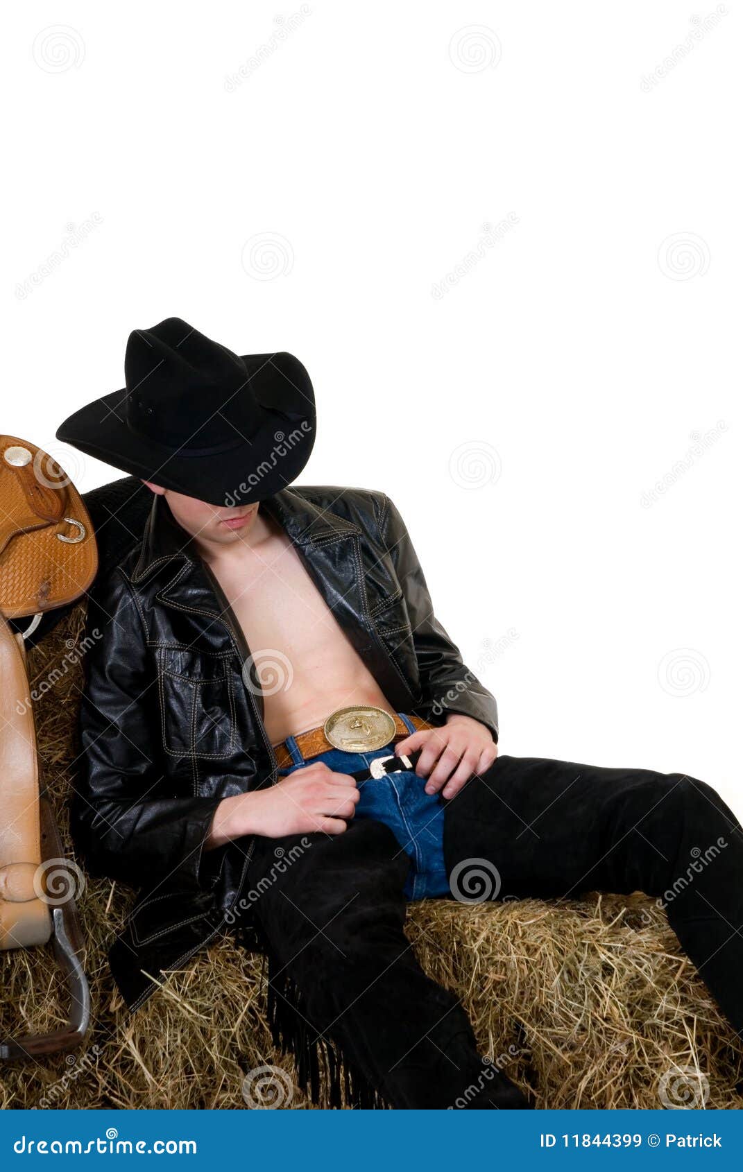 Vaquero en el heno imagen de archivo. Imagen de rienda - 11844399