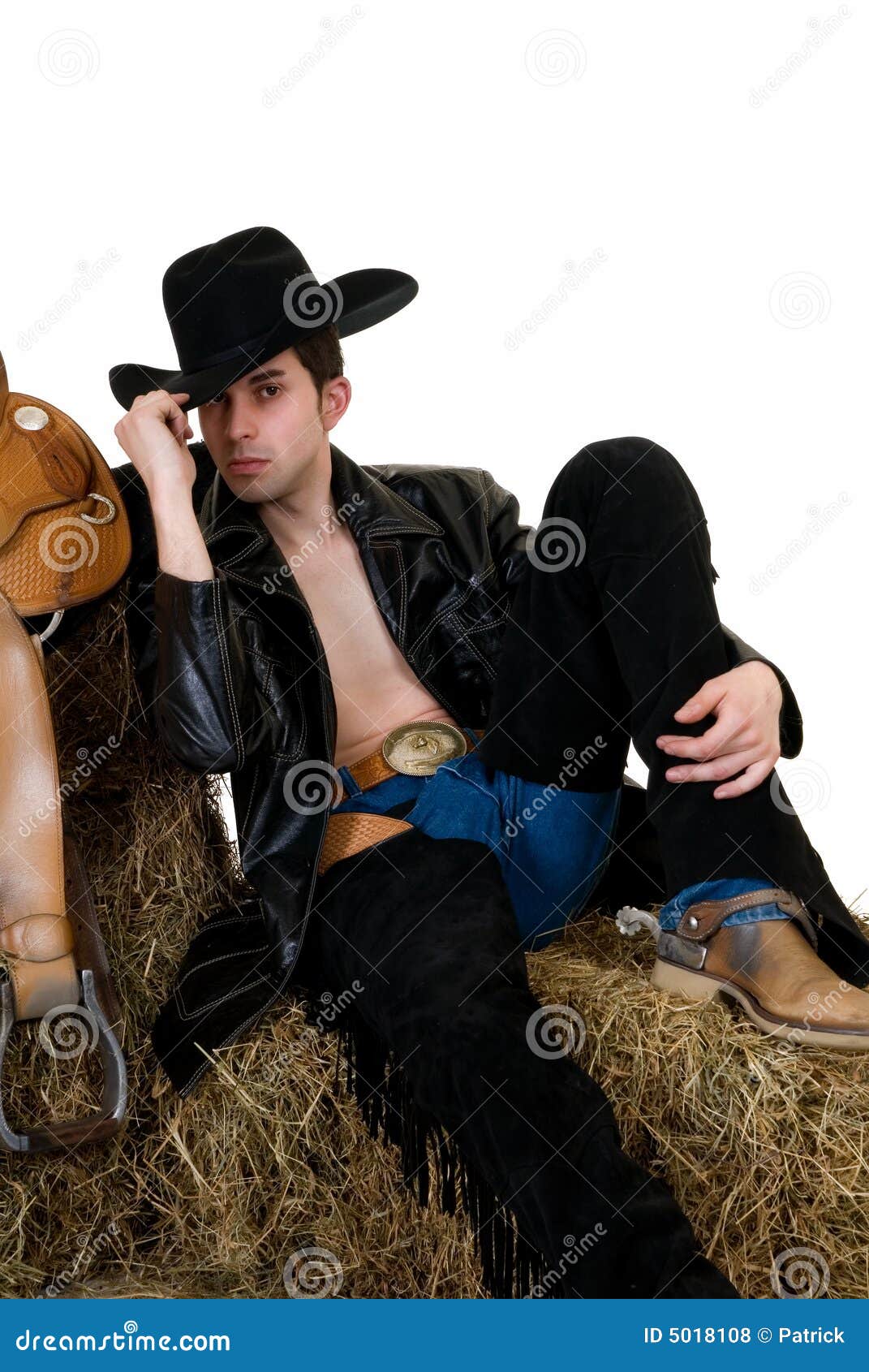 Vaquero en el heno foto de archivo. Imagen de america - 5018108