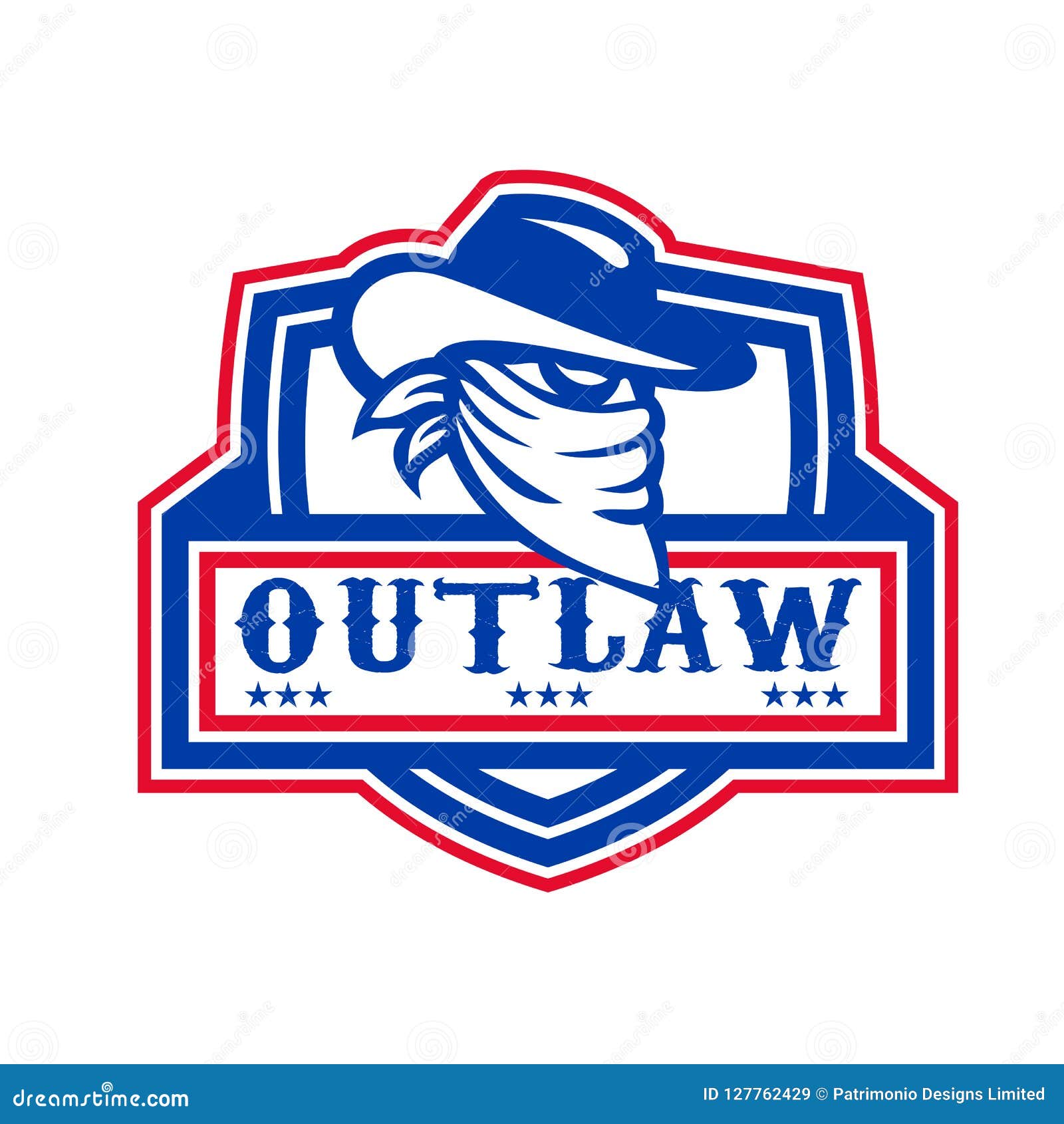 Vaquero Proscrito Mascot Shield Ilustración del Vector - Ilustración de ...