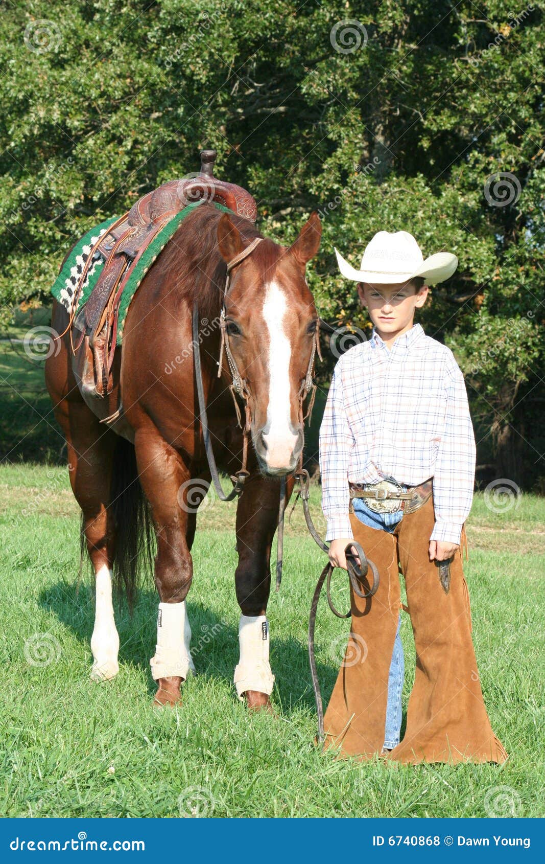 Vaquero y caballo jovenes foto de archivo. Imagen de cabrito - 6740868