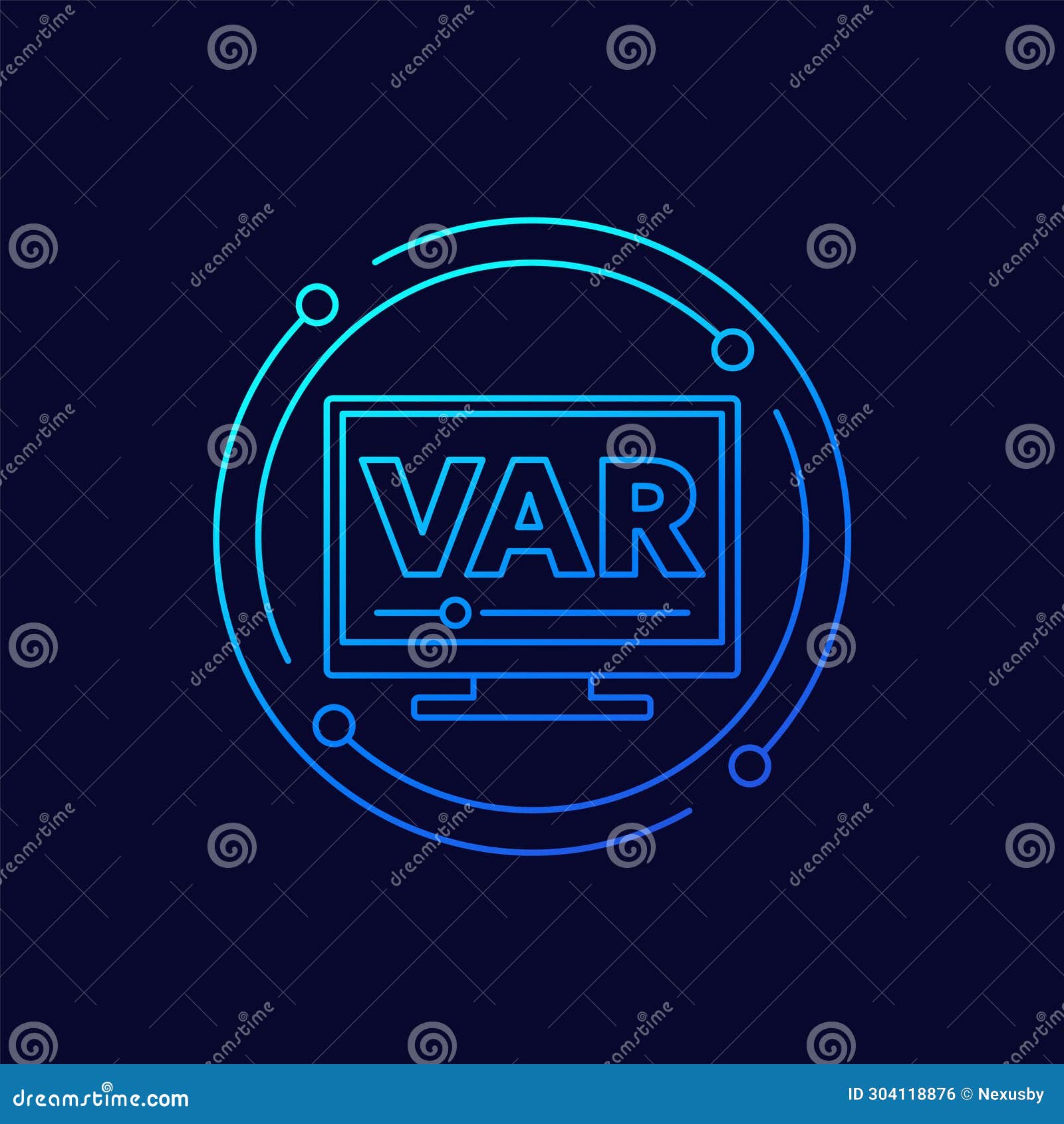 VAR Icon, Video Assistant Referee Linear Design Stock Vector ...
