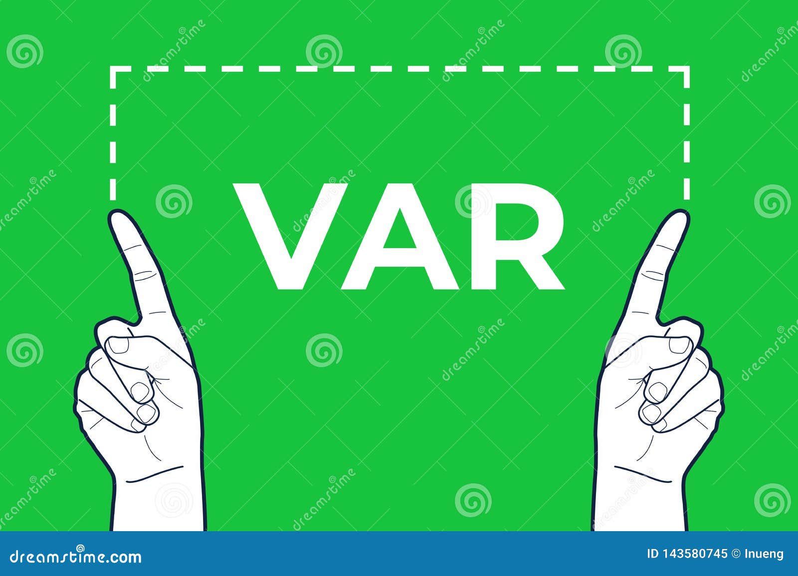 VAR referee hands sign. stock vector. Illustration of pause - 143580745