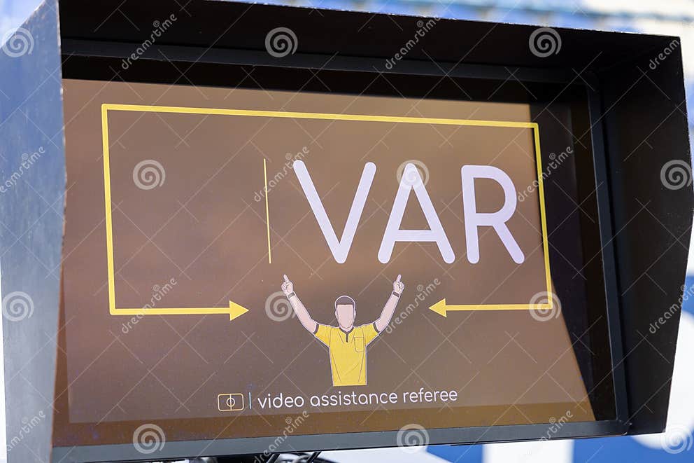 VAR System Screen. System Video Assistant Referee during the Match ...