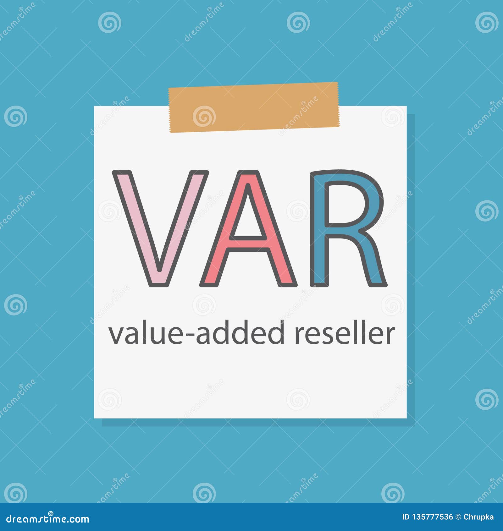 VAR Value-added Reseller Written on a Notebook Paper Stock Vector ...