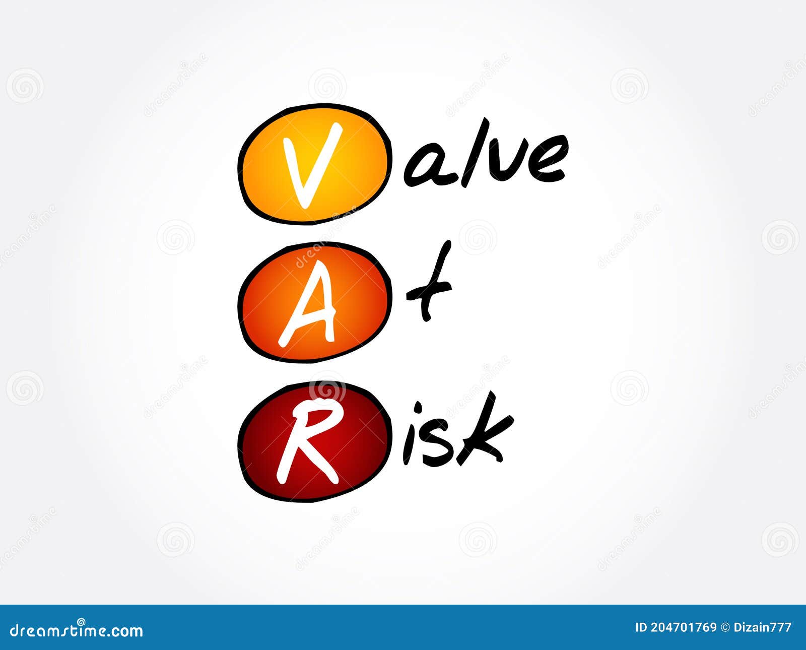 VaR, Value At Risk. Concept With Keywords, Letters And Icons. Flat ...
