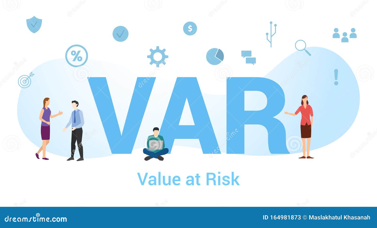 Var Value At Risk Concept With Big Word Or Text And Team People With ...