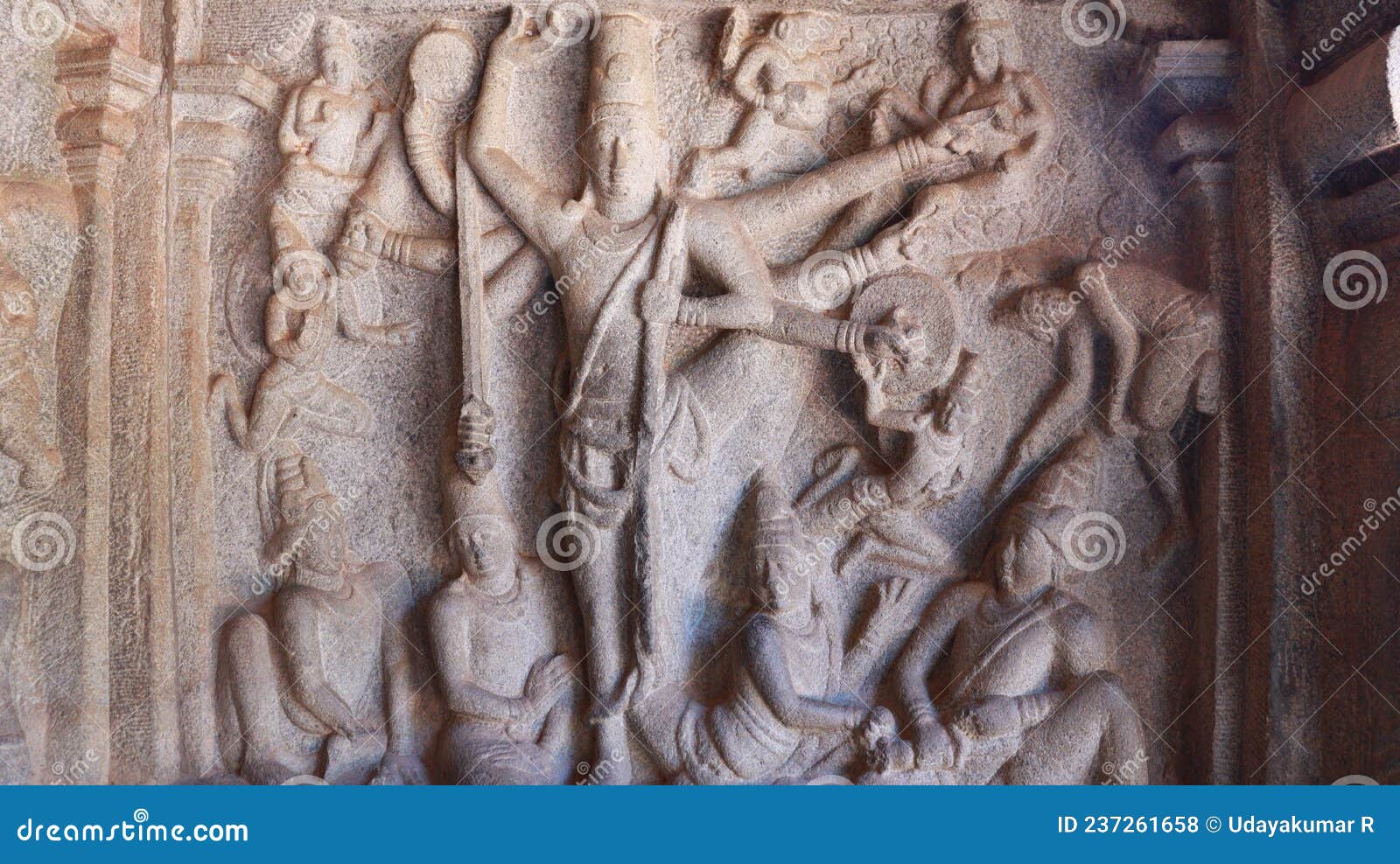 The Varaha Cave Temple. Ancient- Statues Carved in Rock. this is One ...