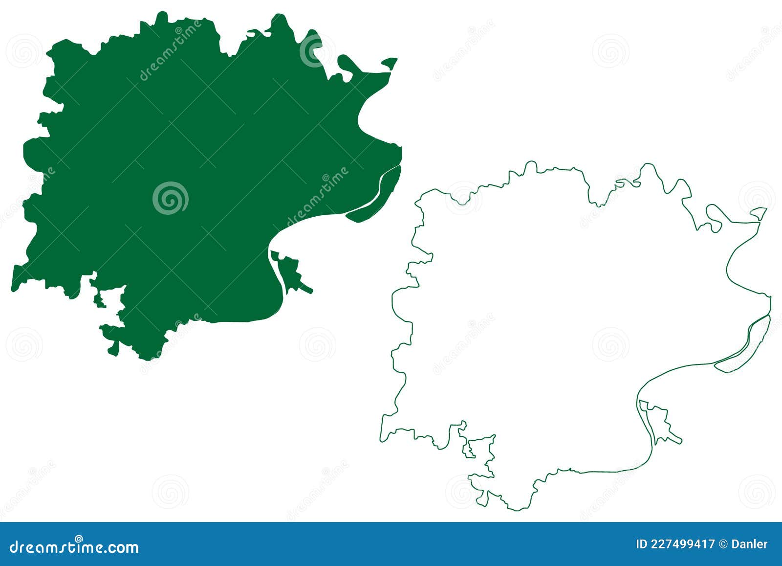 Varanasi District Uttar Pradesh State, Republic of India Map Vector ...