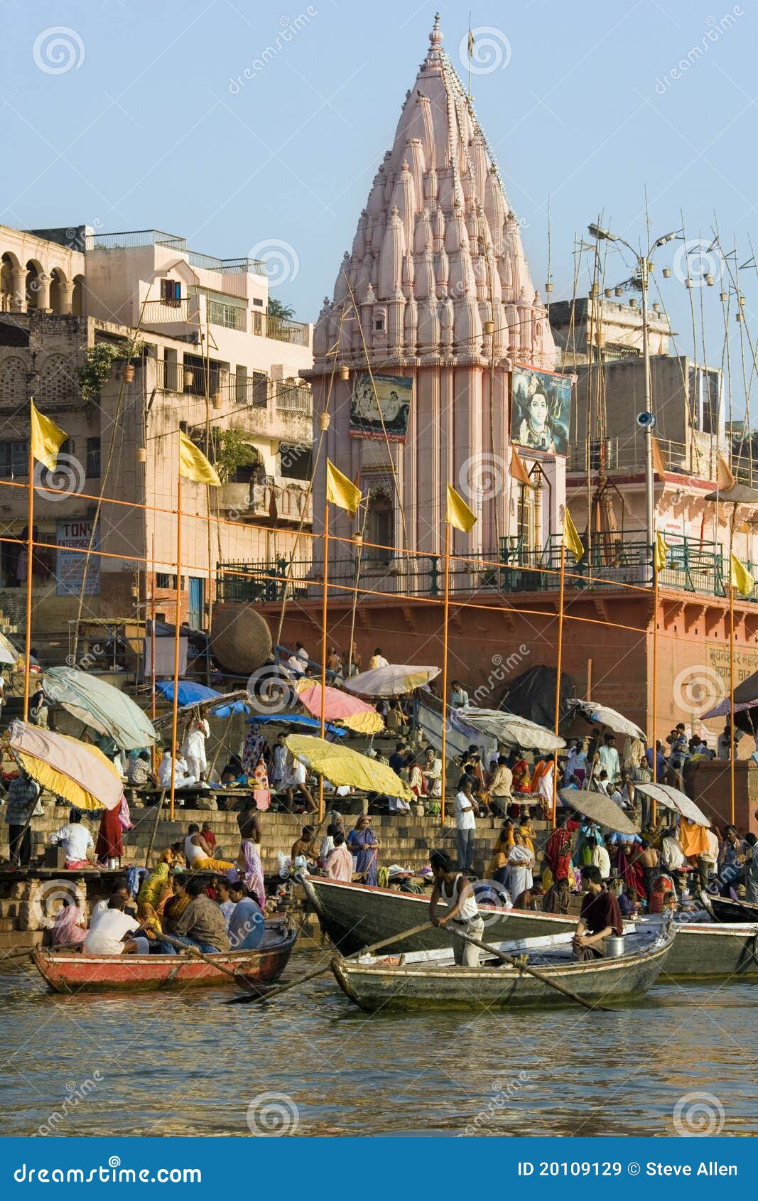 Varanasi Hindu Ghats - India Editorial Stock Image - Image of india ...