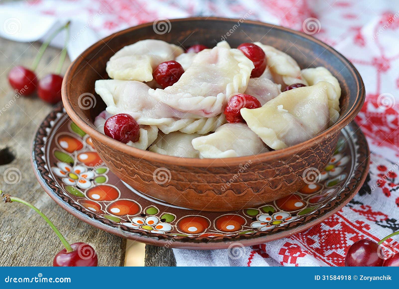 Vareniki with cherry stock photo. Image of dish, diet - 31584918