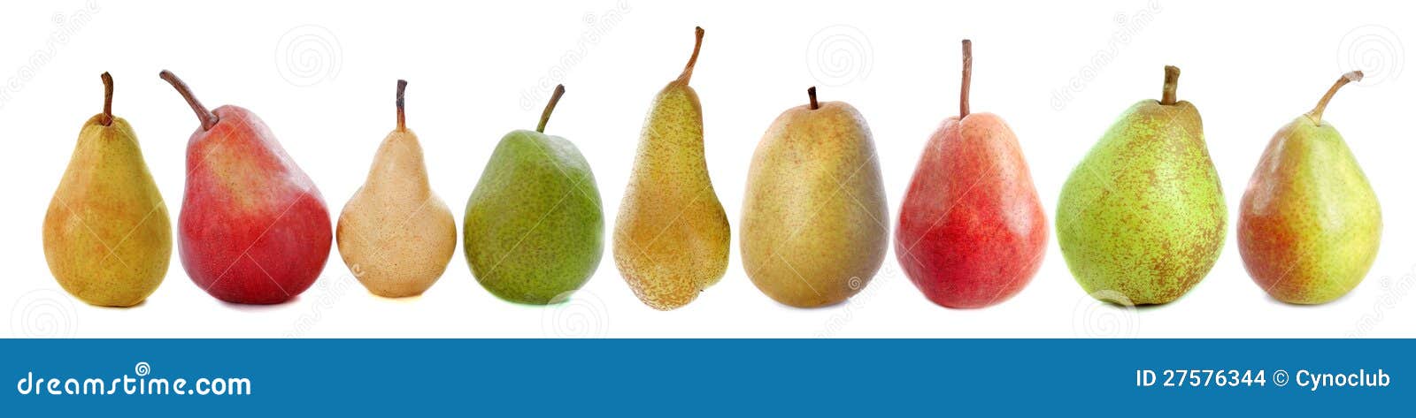 Variétés de poires photo stock. Image du blanc, studio - 27576344
