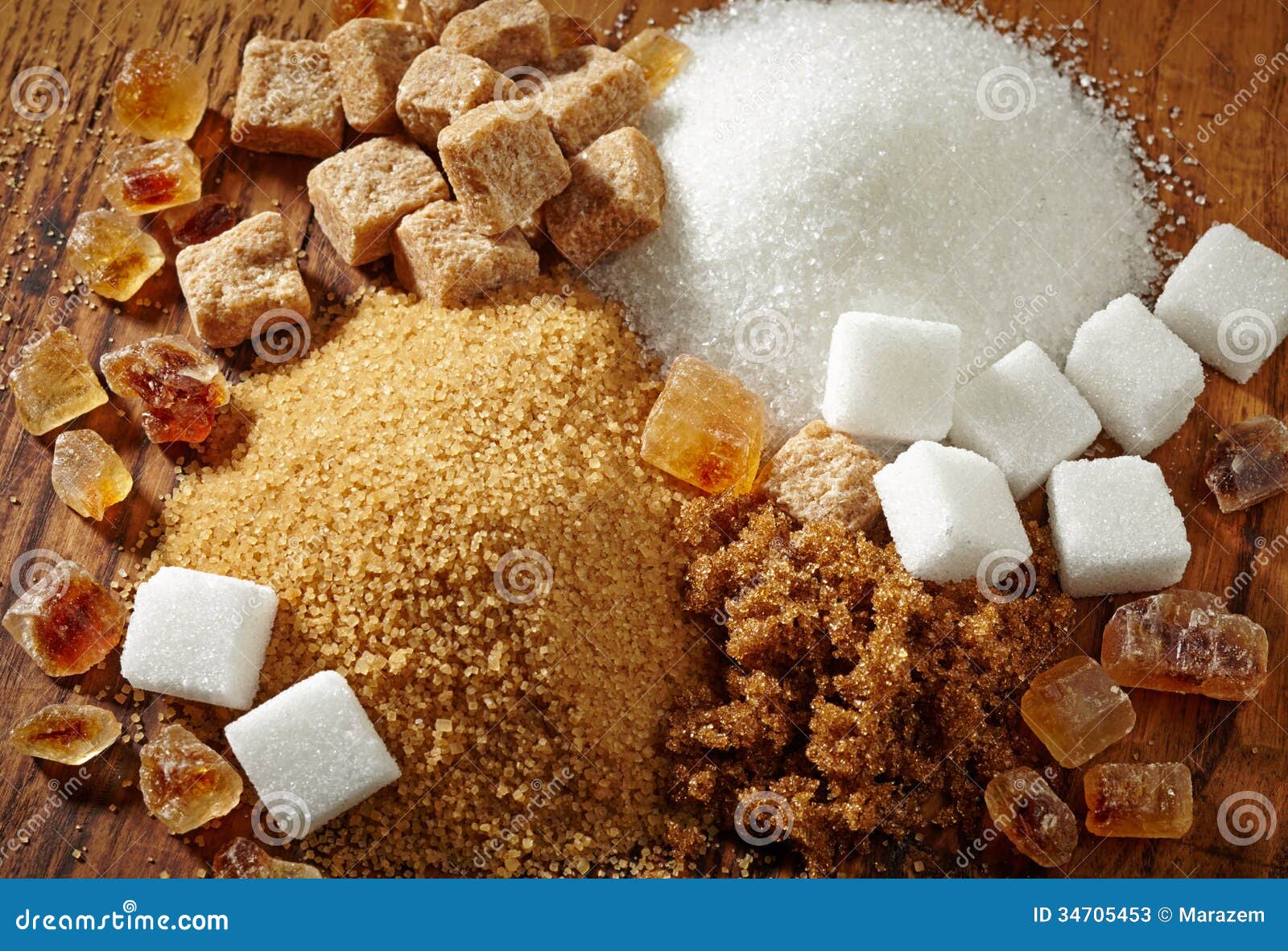Vari tipi di zuccheri immagine stock. Immagine di granulato - 34705453