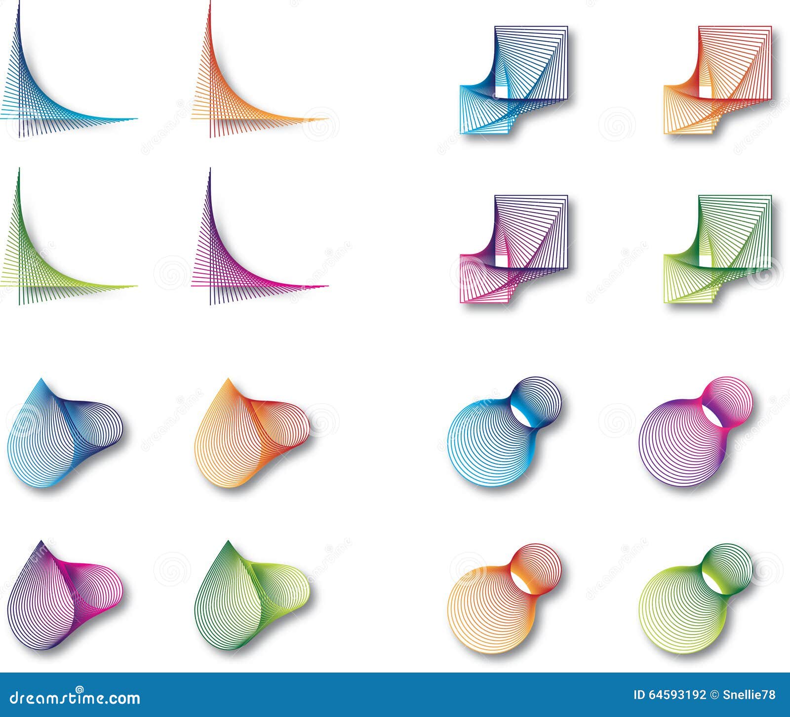 Varia linea colorata logos illustrazione di stock. Illustrazione di ...