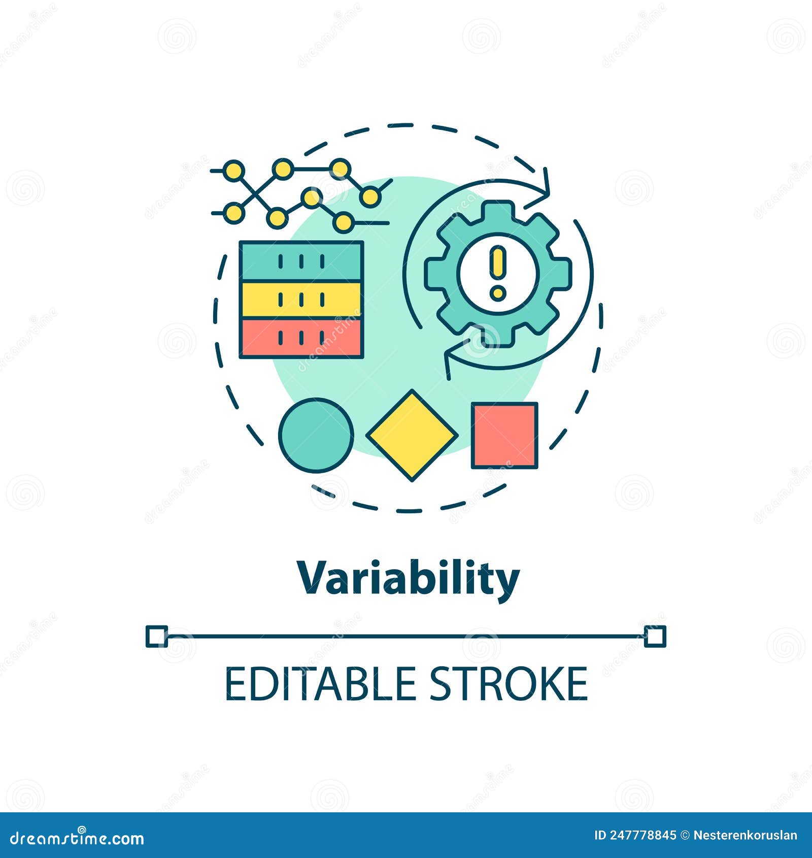 Variability concept icon stock vector. Illustration of shape - 247778845