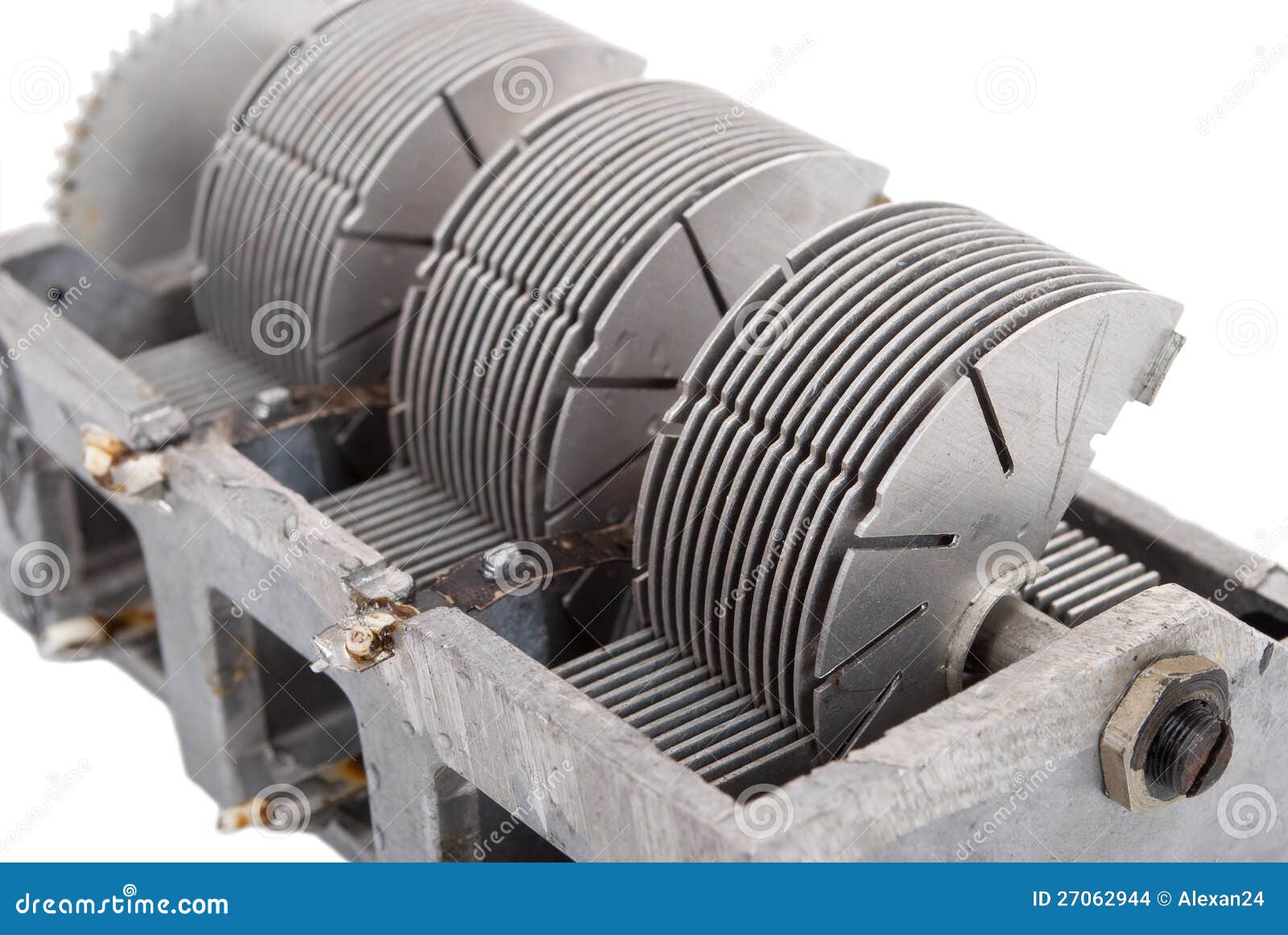 An Old Variable Capacitor In Black And White Royalty-Free Stock Photo ...