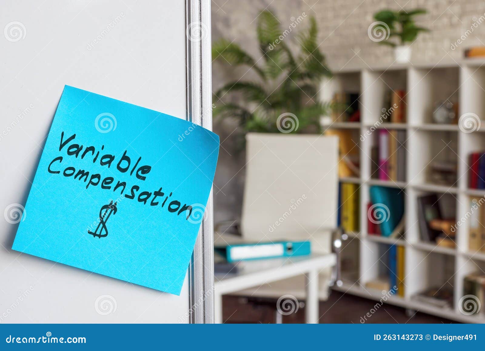 Variable Compensation Written on a Sticker. Whiteboard in the Office ...