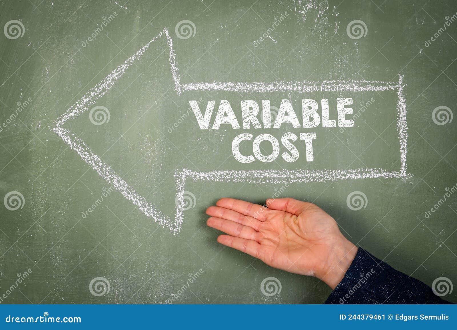 VARIABLE COST. Text and Arrow on a Green Chalkboard Stock Image - Image ...