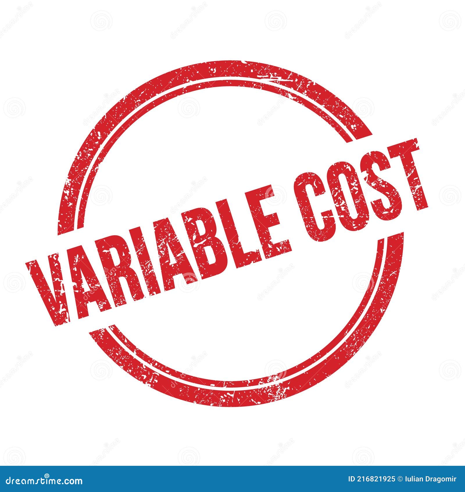 VARIABLE COST Text Written on Red Grungy Round Stamp Stock Illustration ...