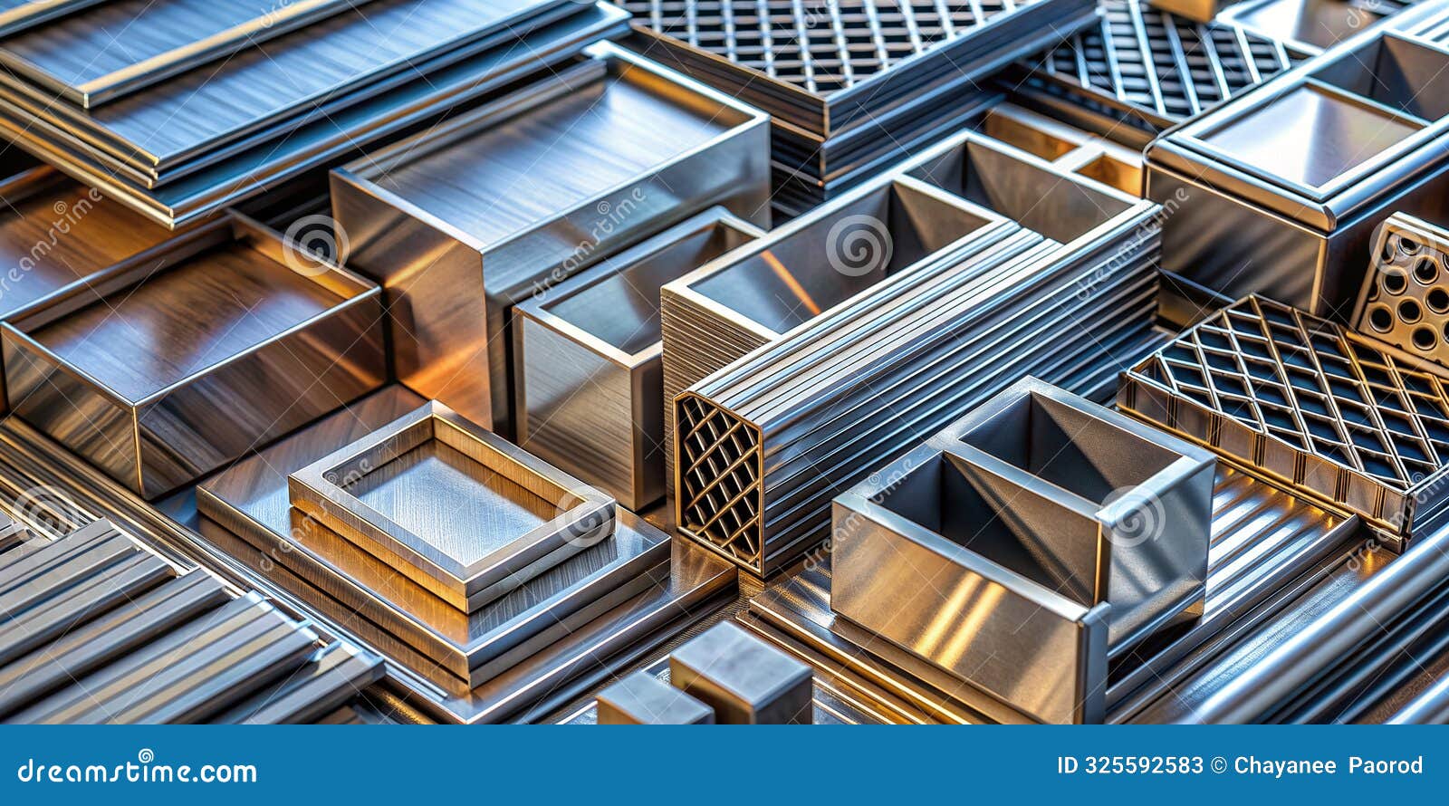 Variable Geometric Shapes Of Different Smooth Steel Structures Steel ...