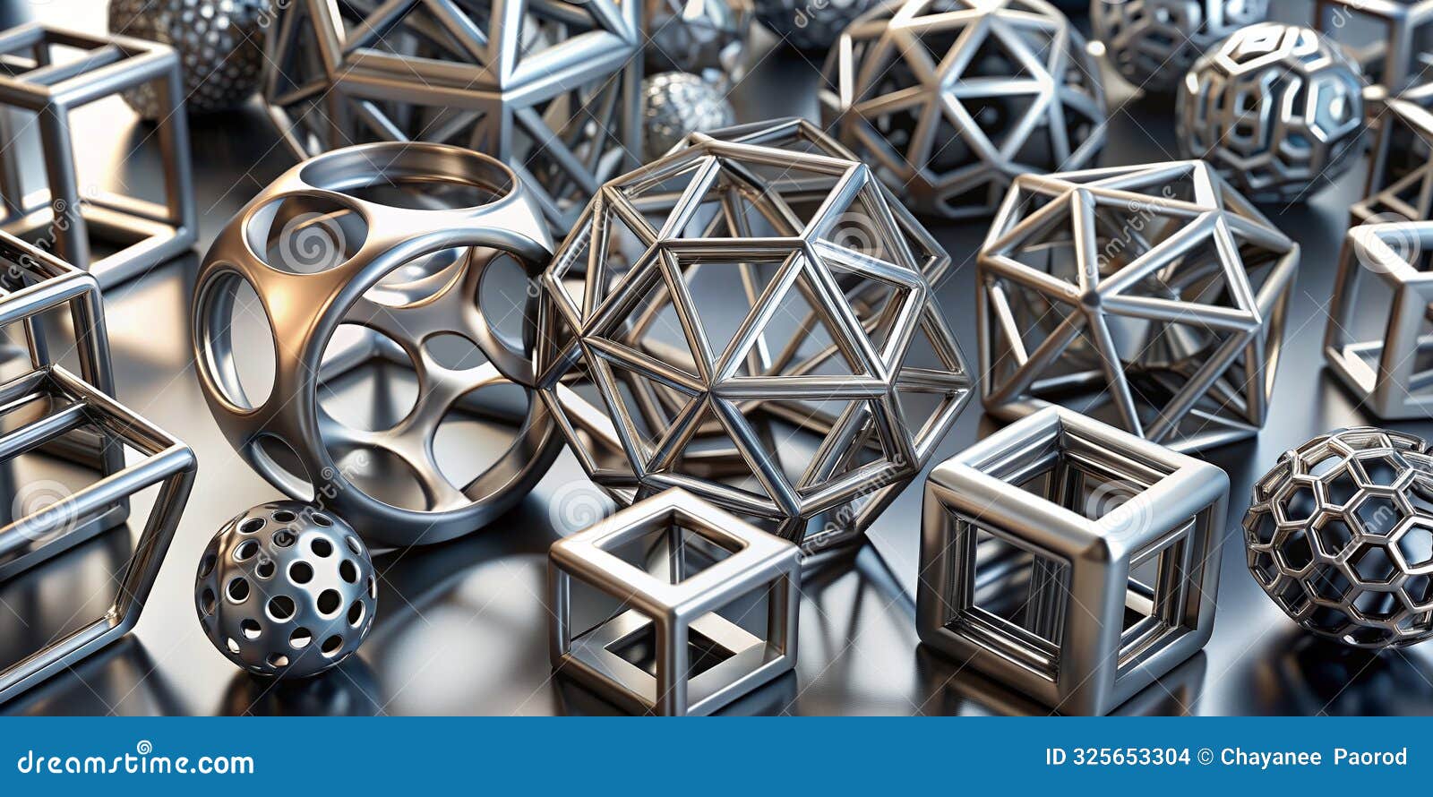 Variable Geometric Shapes Of Different Smooth Steel Structures Steel ...