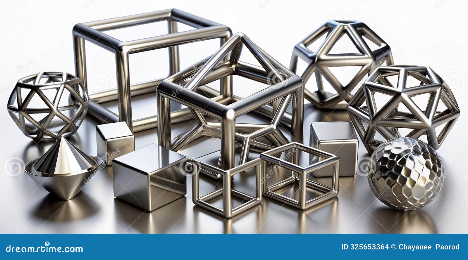 Variable Geometric Shapes Of Different Smooth Steel Structures Steel ...