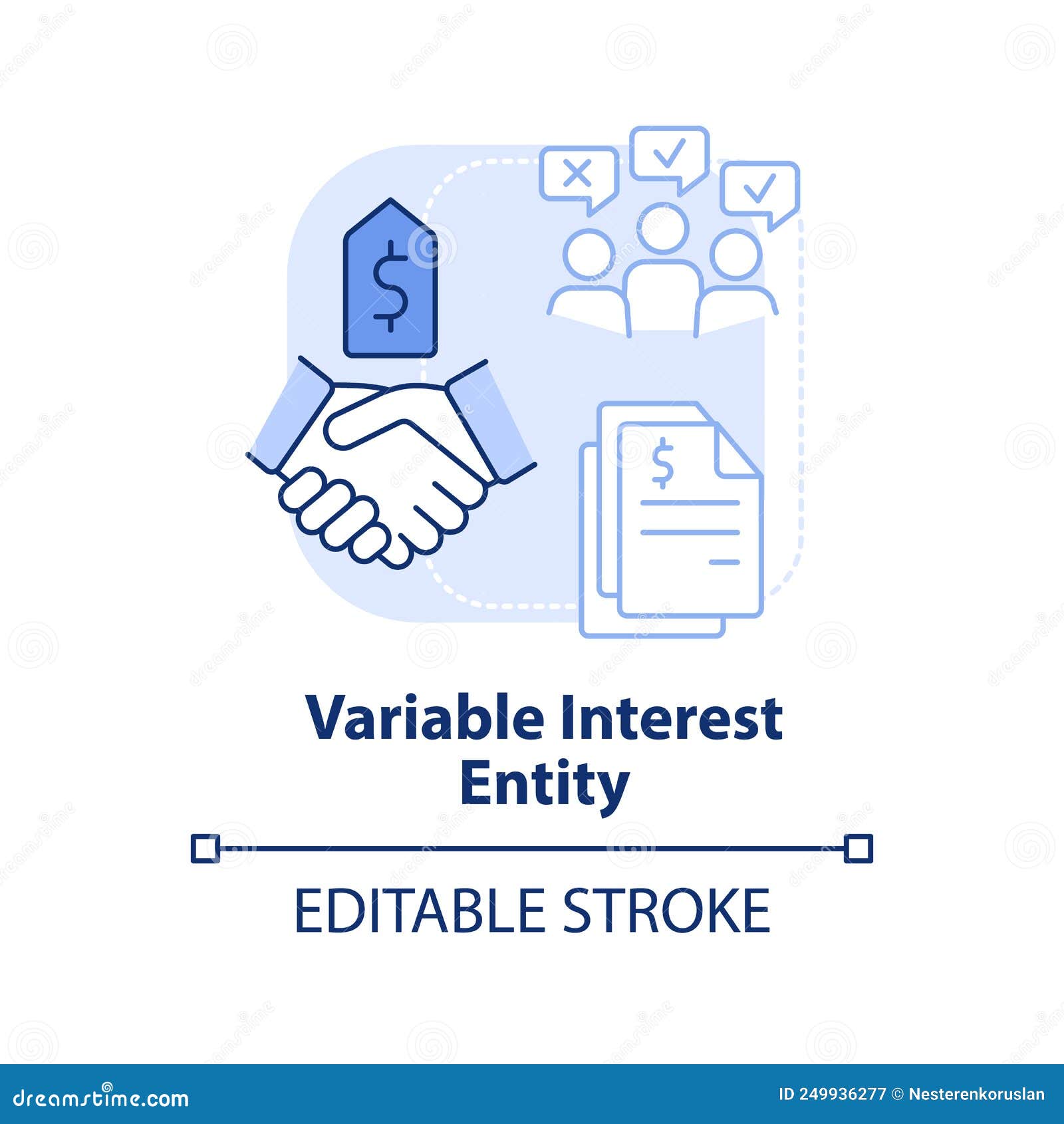 Variable Interest Entity Light Blue Concept Icon Stock Vector ...