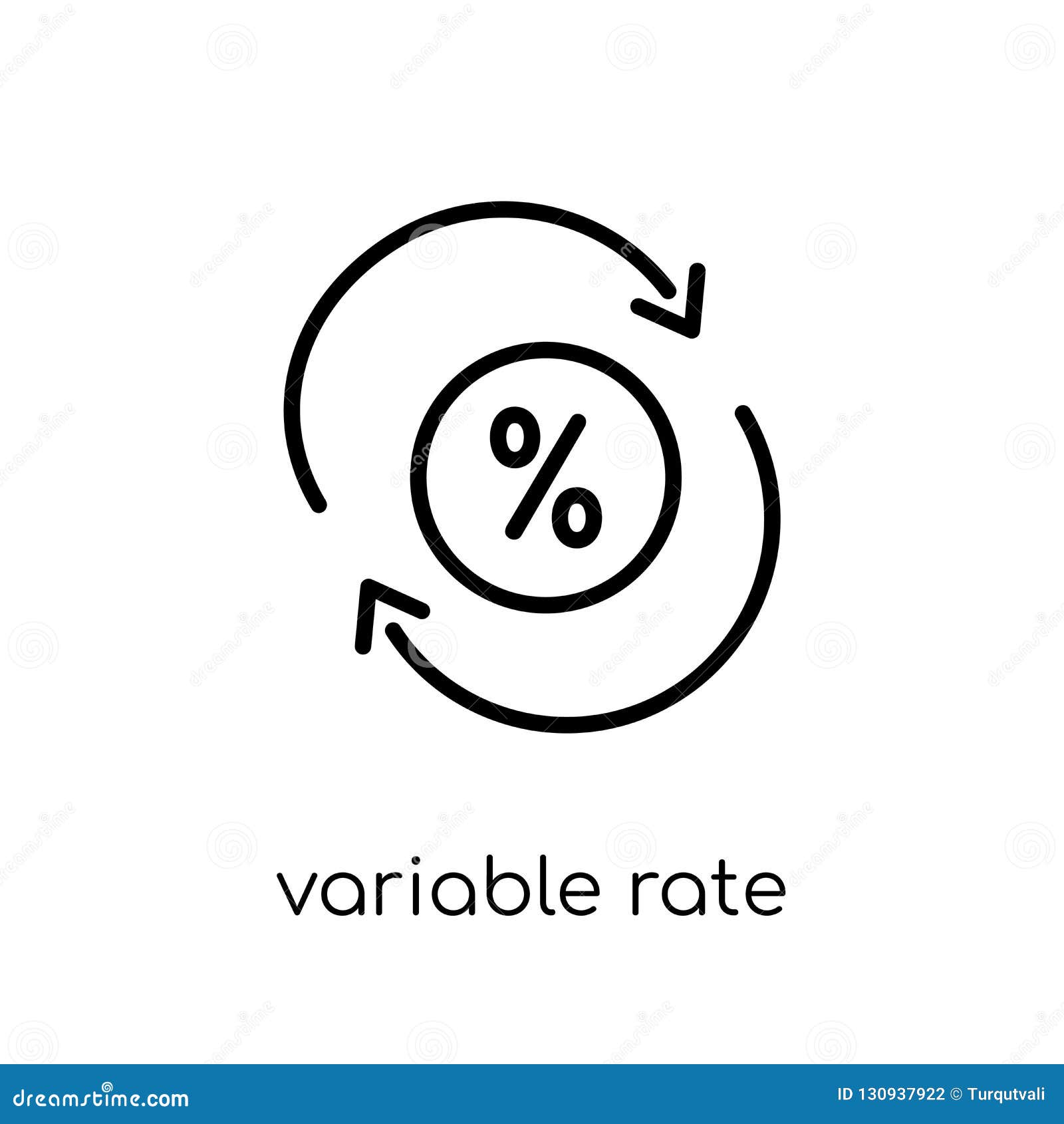 Variable Rate Mortgage Icon. Trendy Modern Flat Linear Vector Va Stock ...