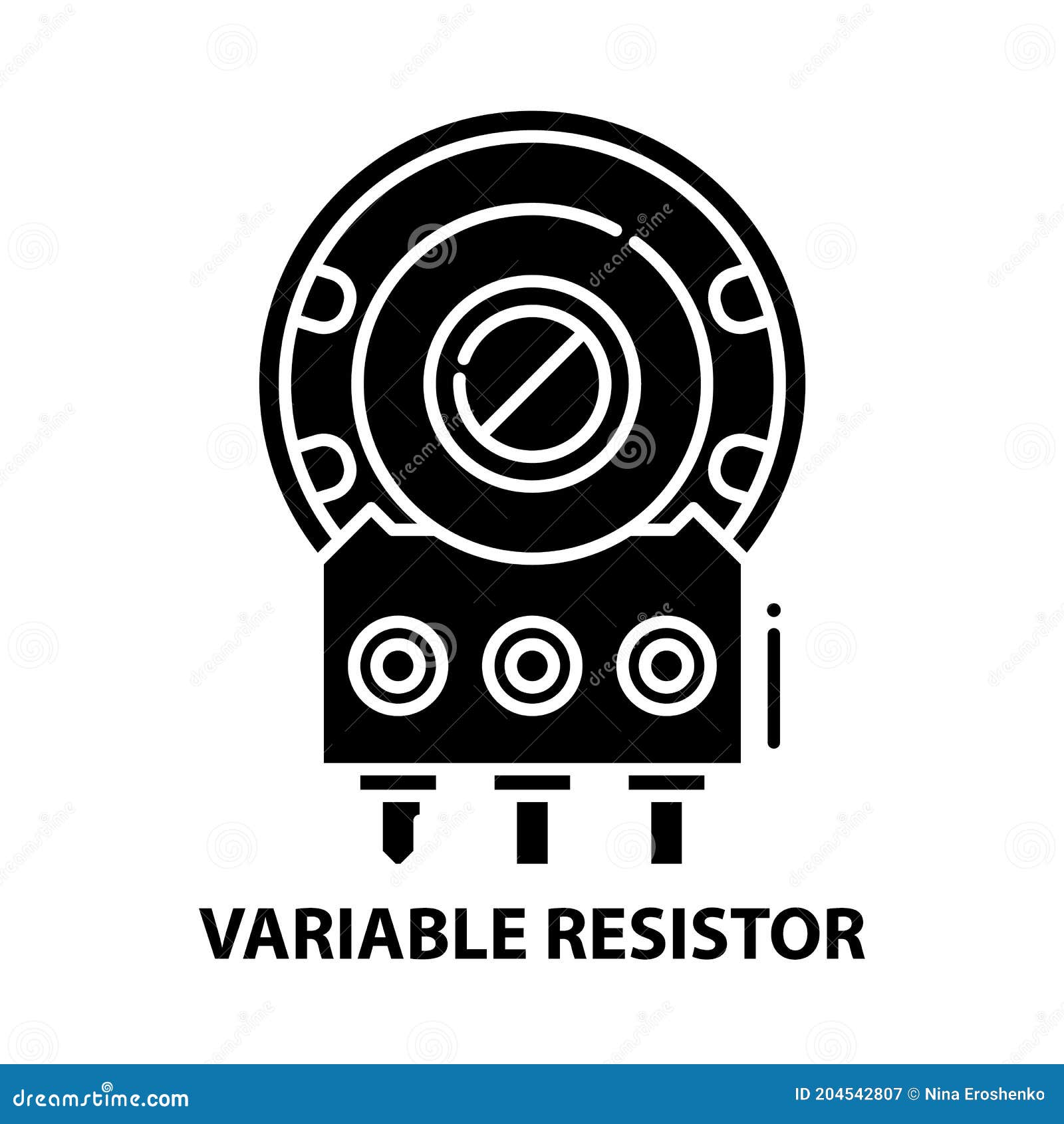 Variable Resistor Icon Black Vector Sign With Editable Strokes