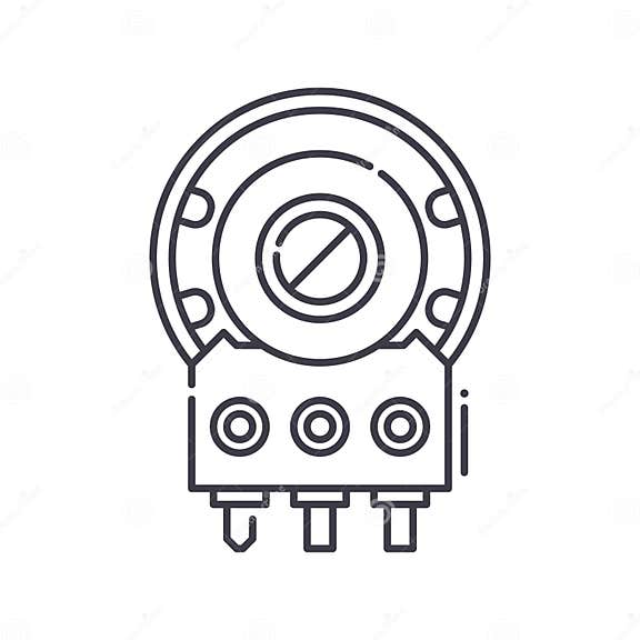 Variable Resistor Icon, Linear Isolated Illustration, Thin Line Vector ...