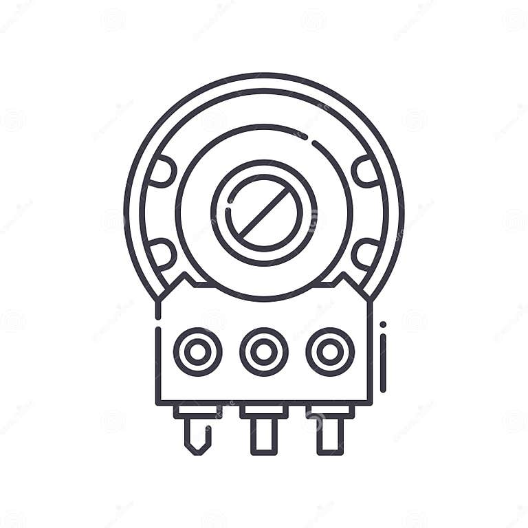 Variable Resistor Icon, Linear Isolated Illustration, Thin Line Vector ...